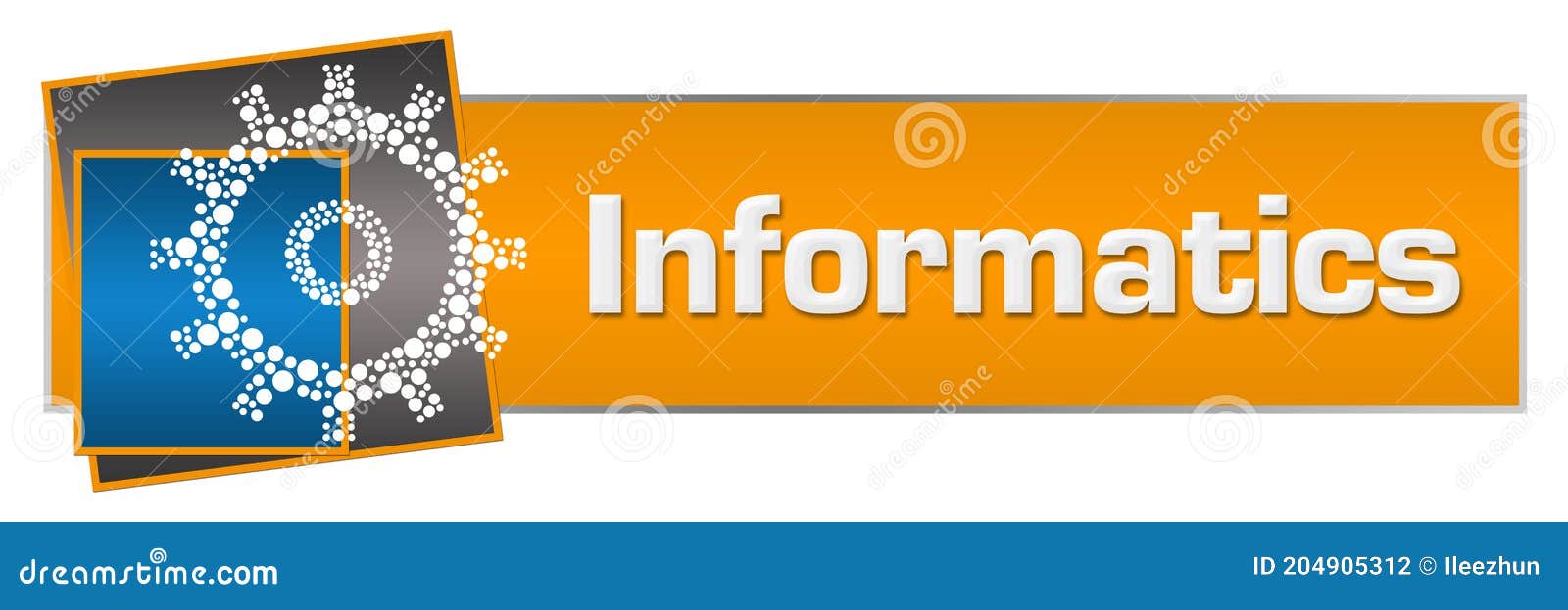 Informatics Dotted Gear Green Blue Squares Horizontal Stock Photography ...
