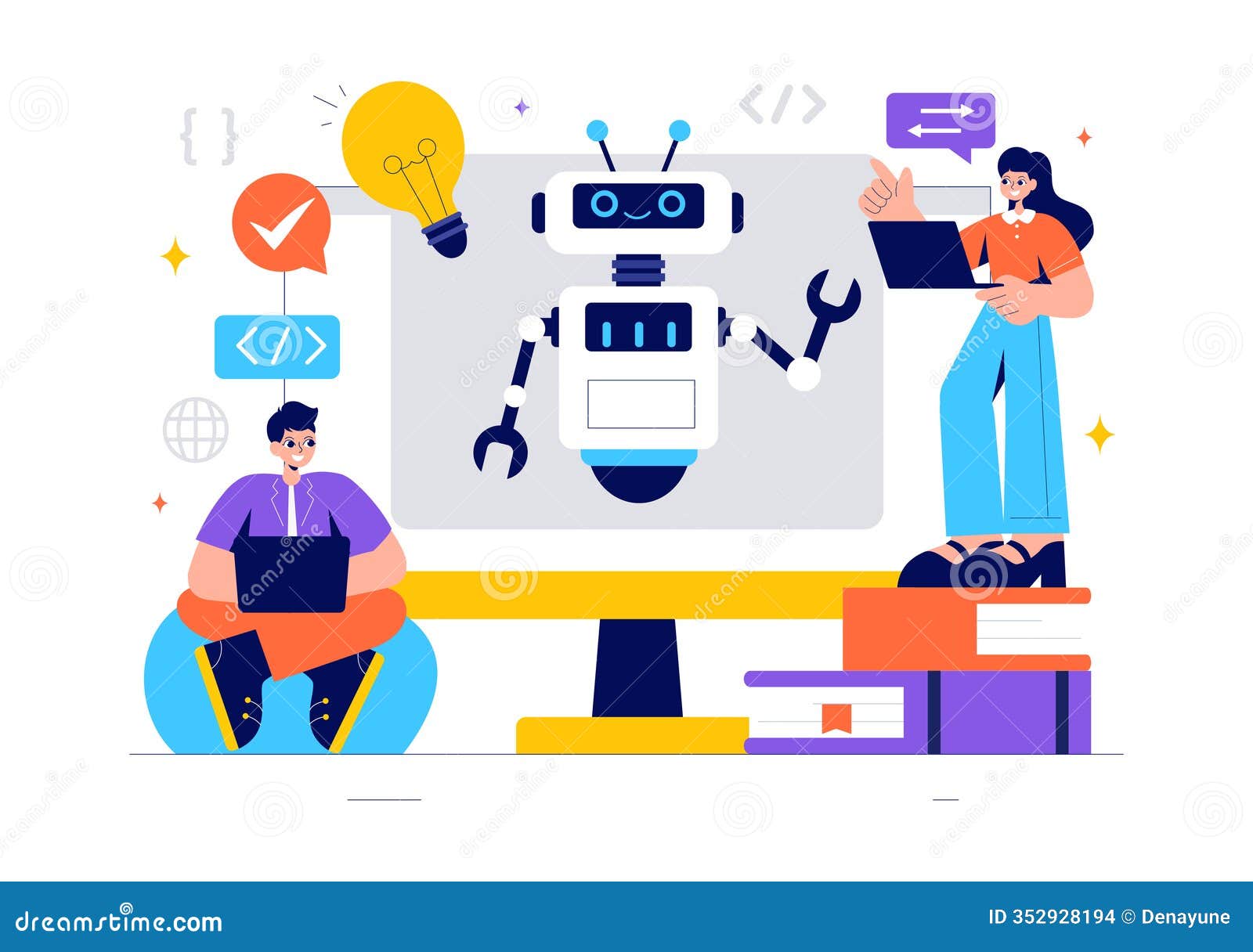 Informatics Vector Illustration Featuring Logistics and Supply Chain ...