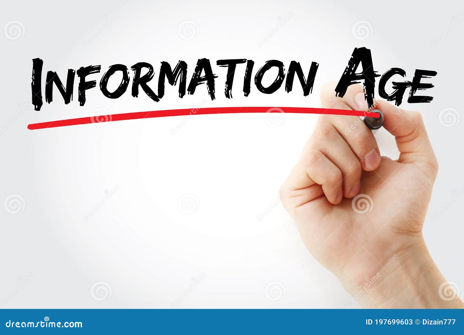 Information Age Text with Marker Stock Image - Image of life, design ...