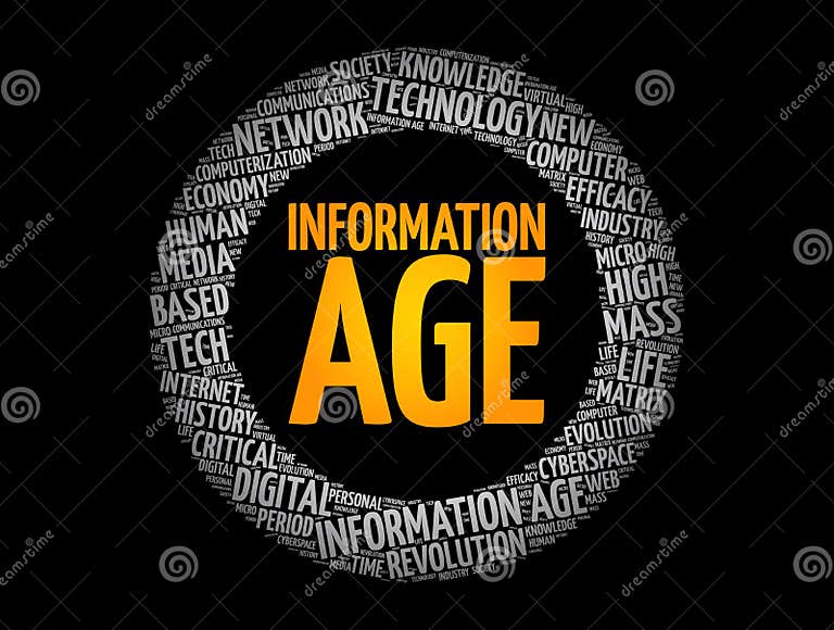 Information Age Word Cloud Collage, Concept Background Stock ...