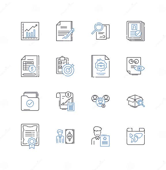 Information Analysis Line Icons Collection. Analytics, Data, Insights ...