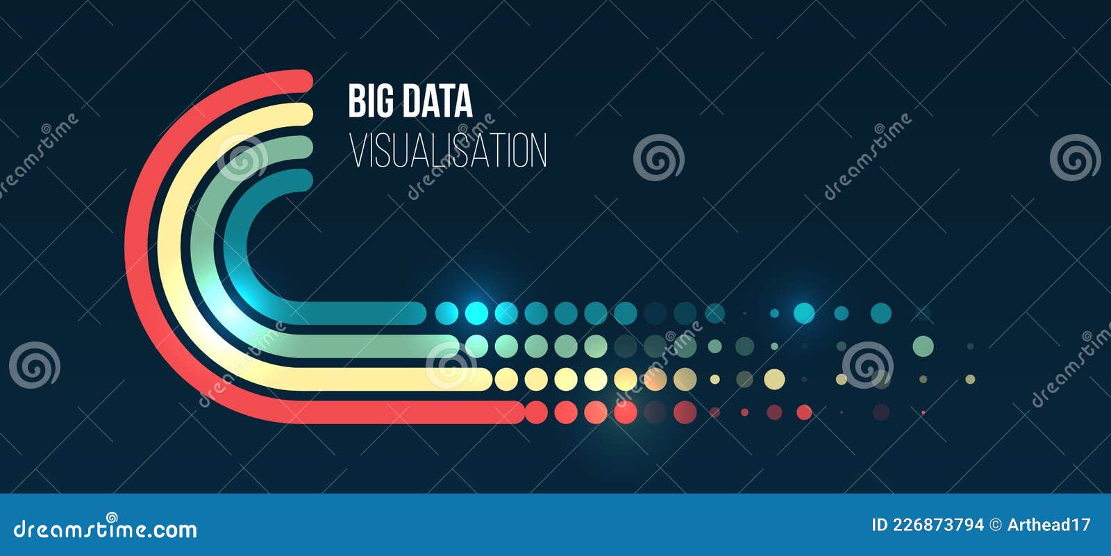 Information Analytics Concept Sorting Data Vector Waves Technology Background Abstract Stream