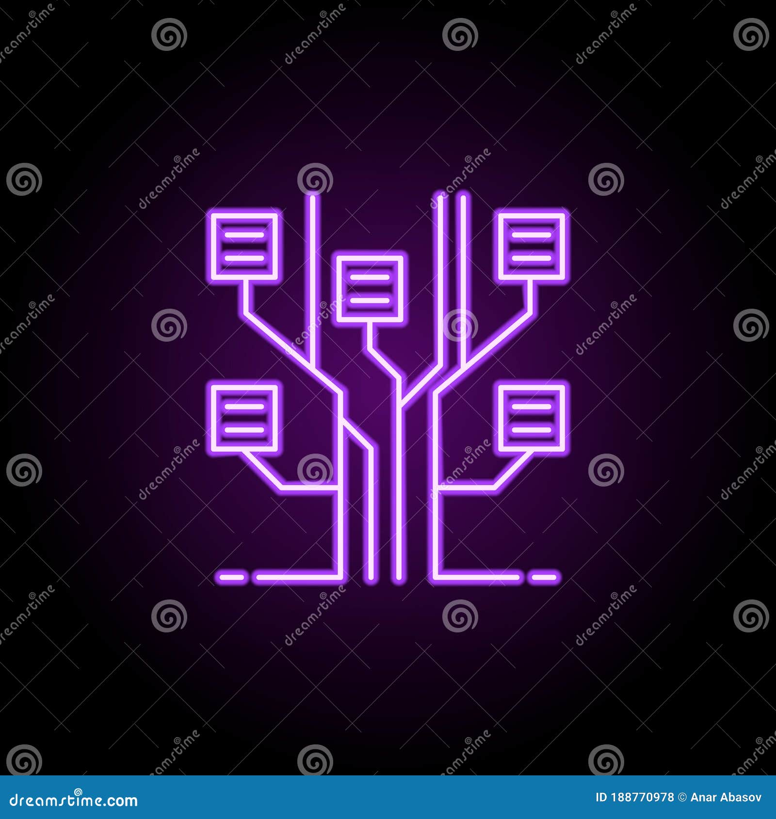 Information Architecture Icon. Elements of Web Development in Neon ...