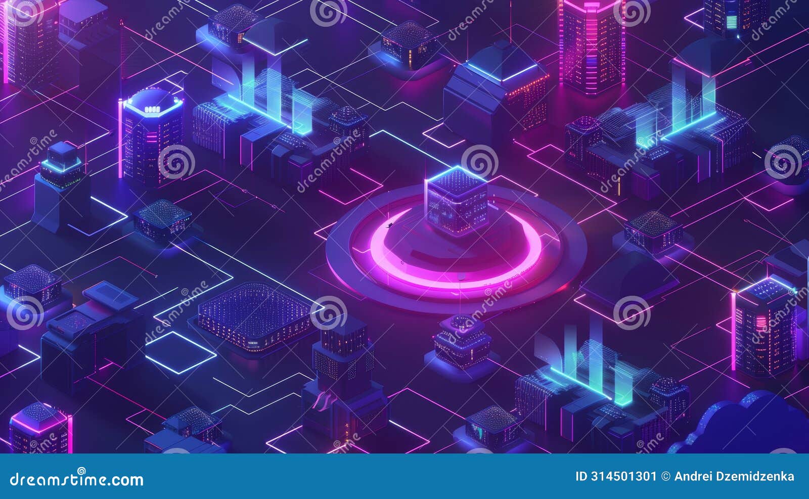 Information Architecture Isometric Technology Concept Modern Showing ...