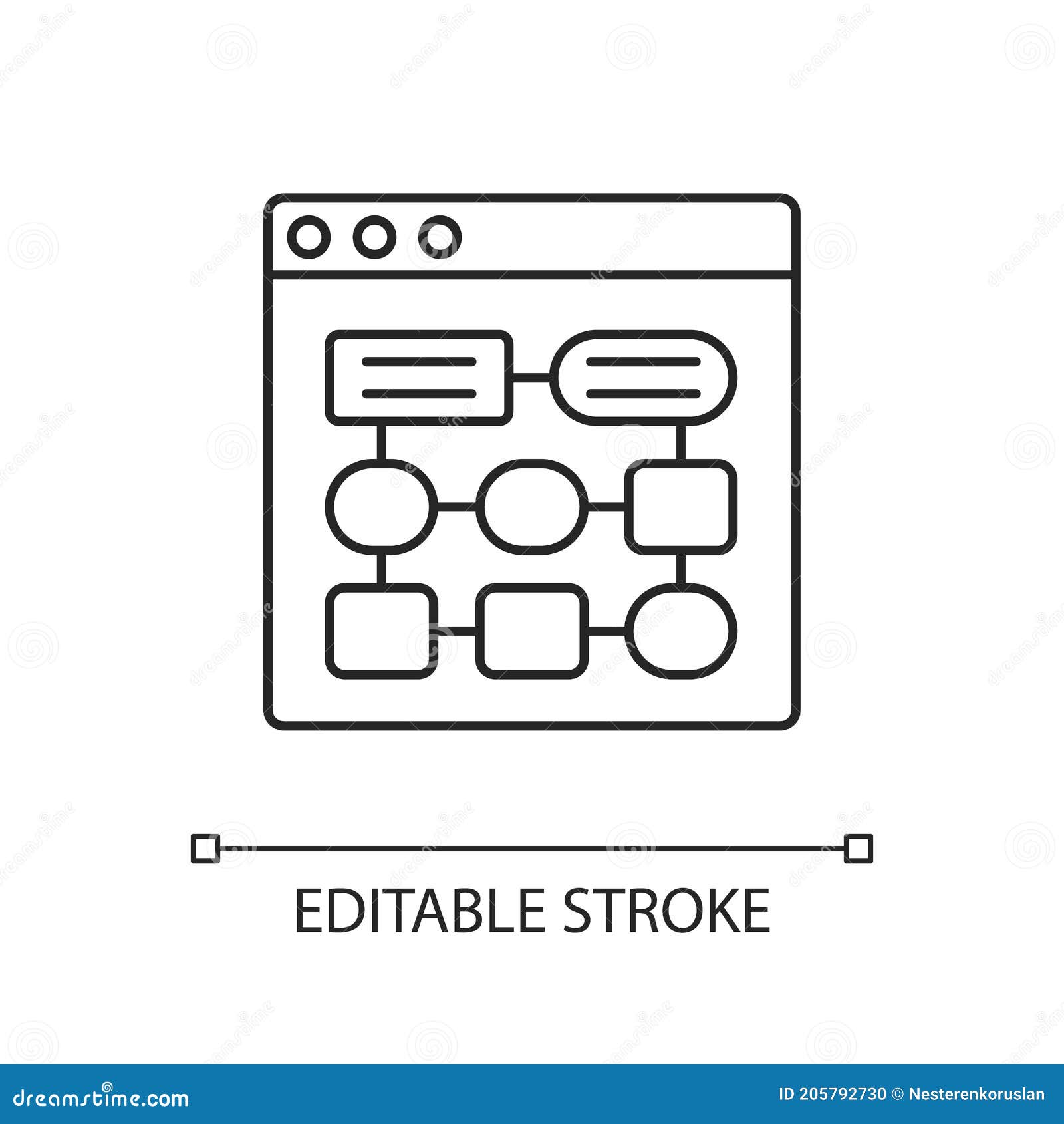 Information Architecture Linear Icons Set Hierarchy Navigation Categorization Taxonomy