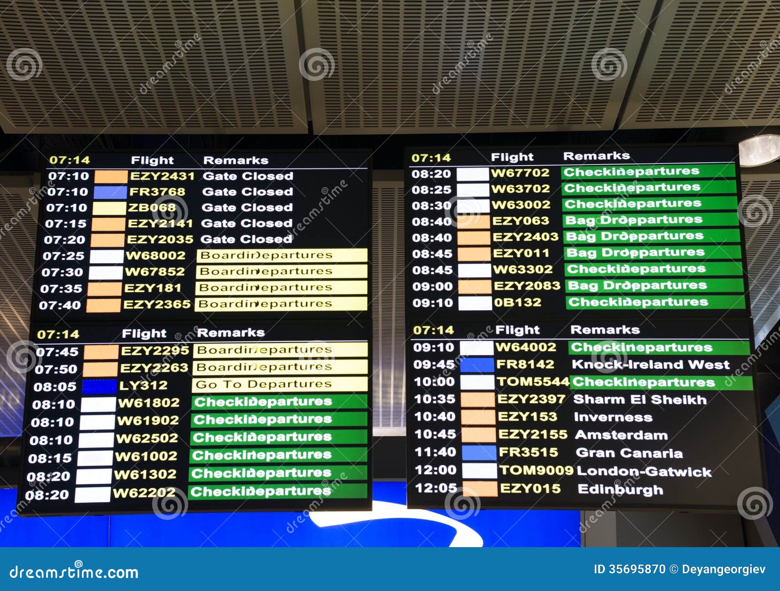 Information Board At Airport Stock Photo - Image: 35695870