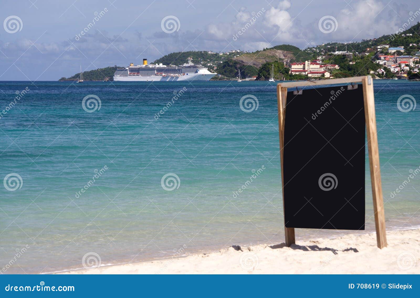 Information Board on the Beach Stock Image - Image of sand, shade: 708619