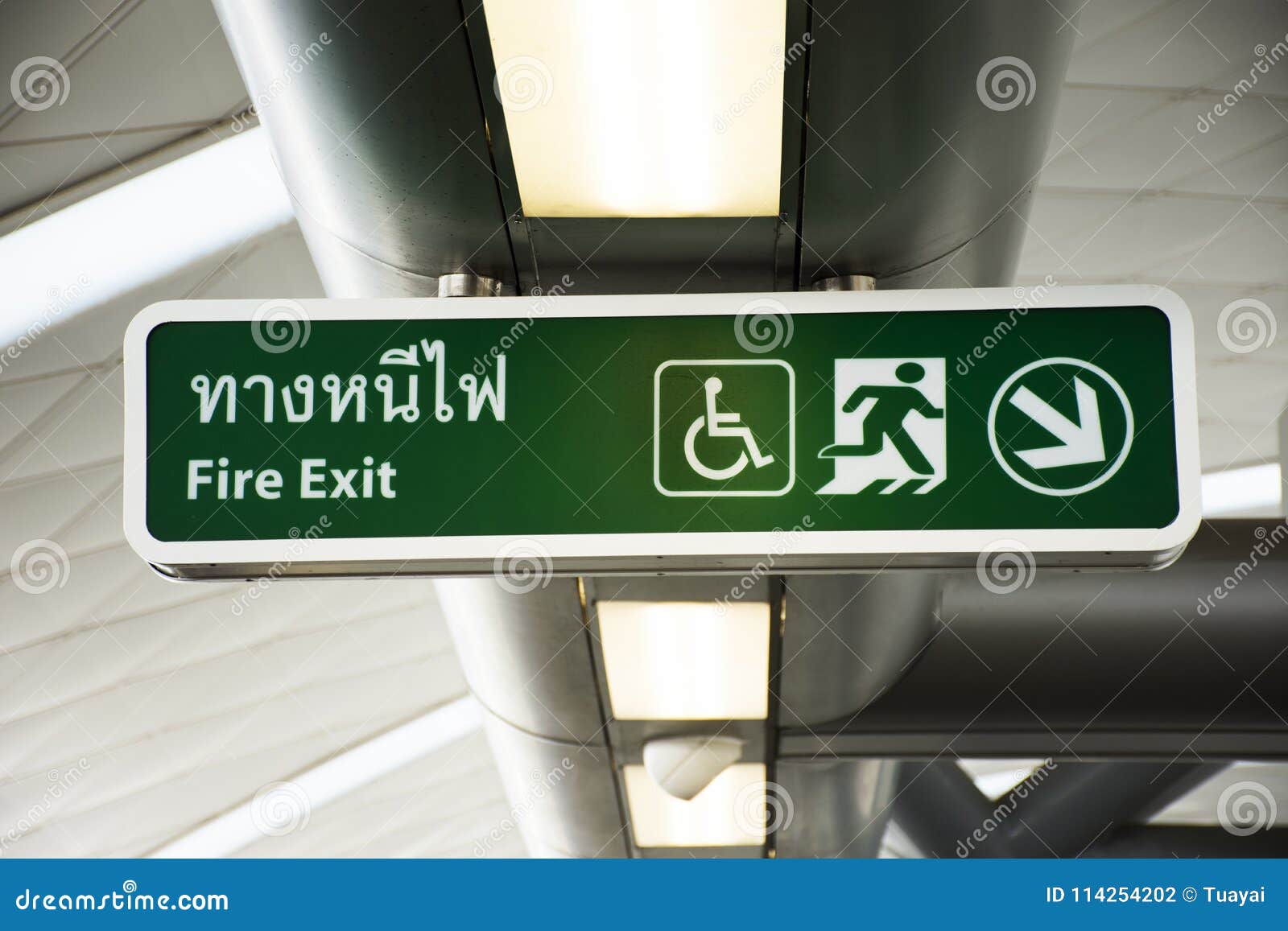 Information Board for Emergency Exit Sign in MRT Purple Line Editorial ...