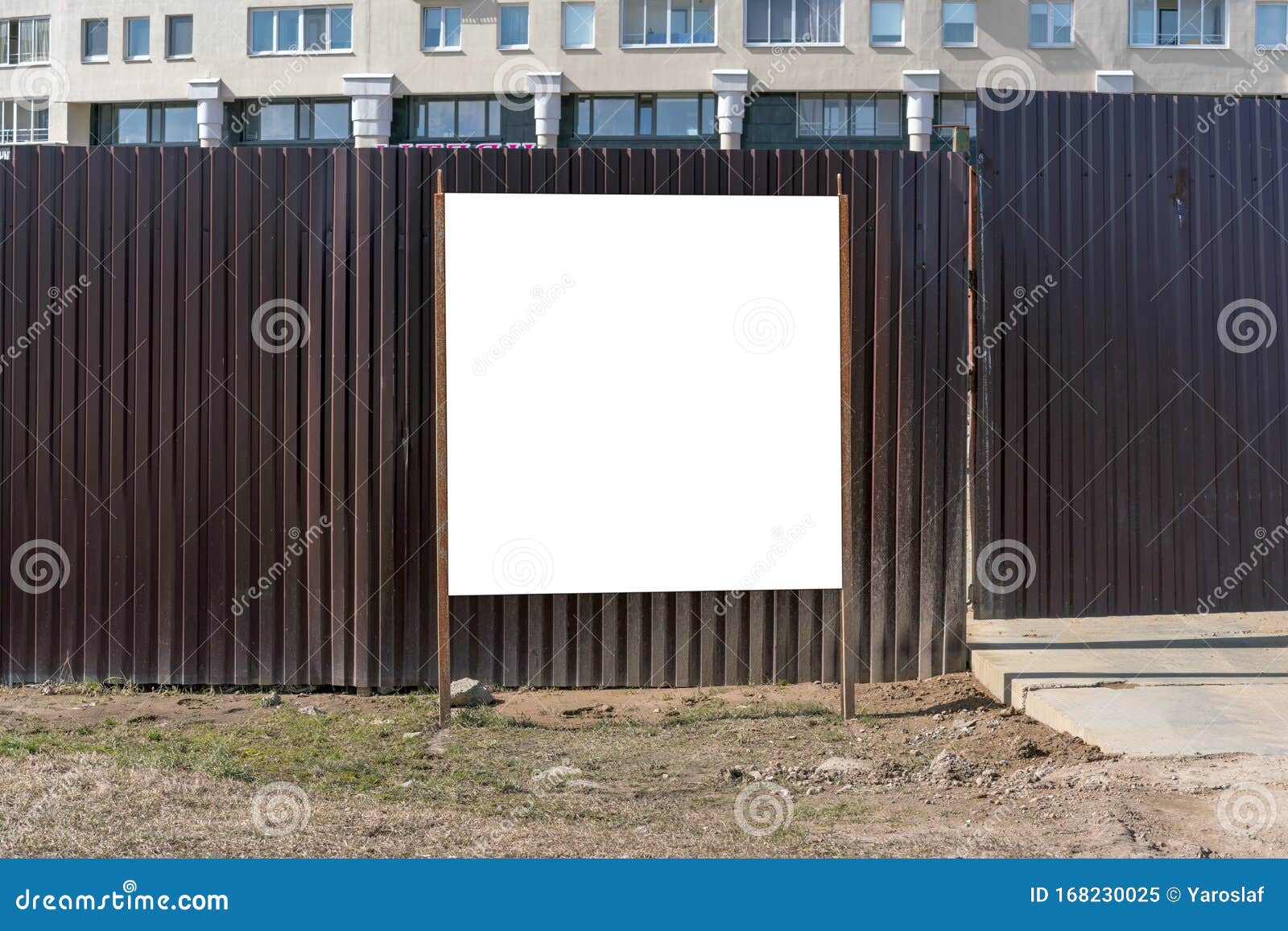 Information Board in Front of Construction Site Mock-up Stock Image ...
