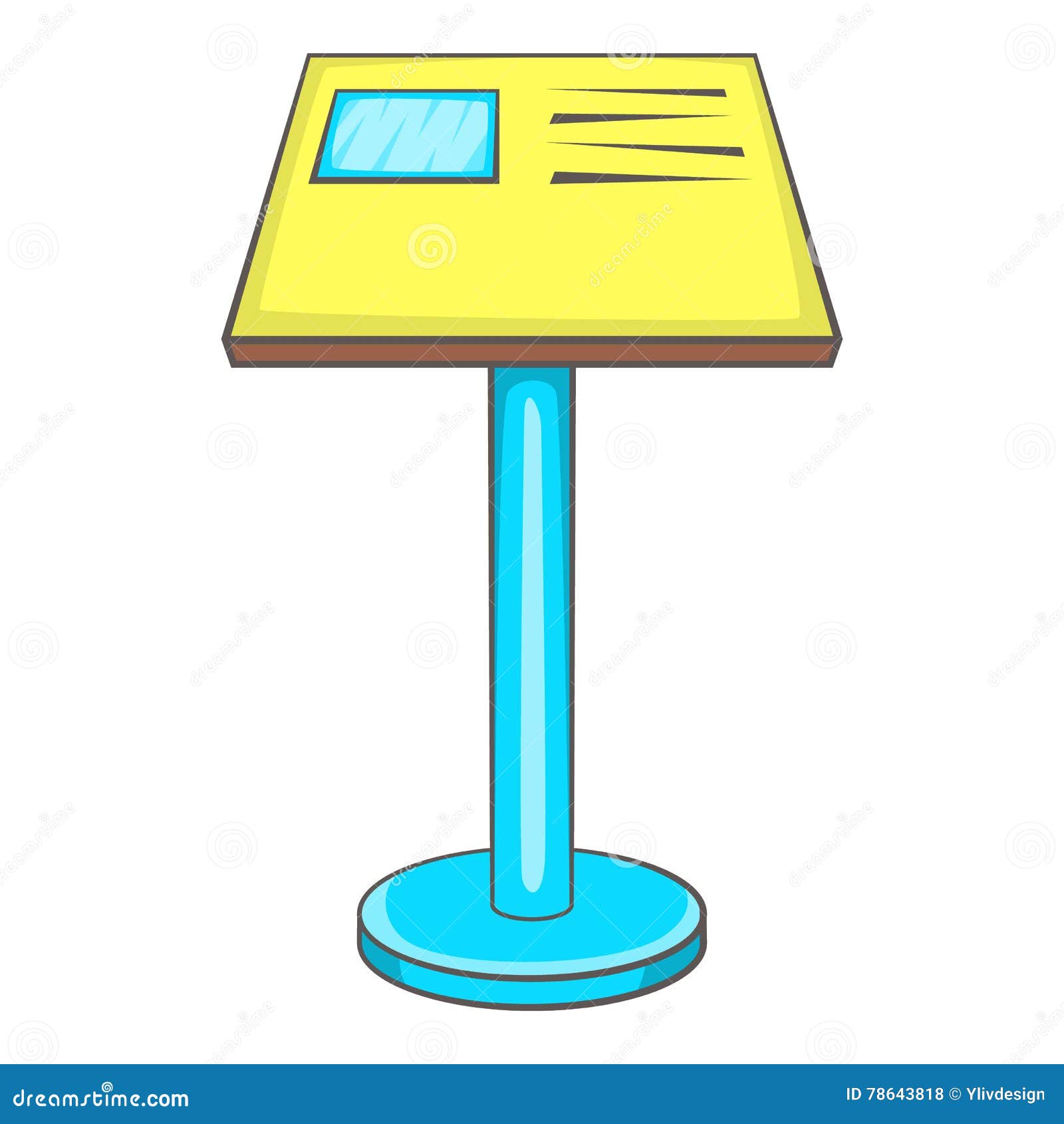 Information Board Icon, Cartoon Style Stock Vector - Illustration of ...