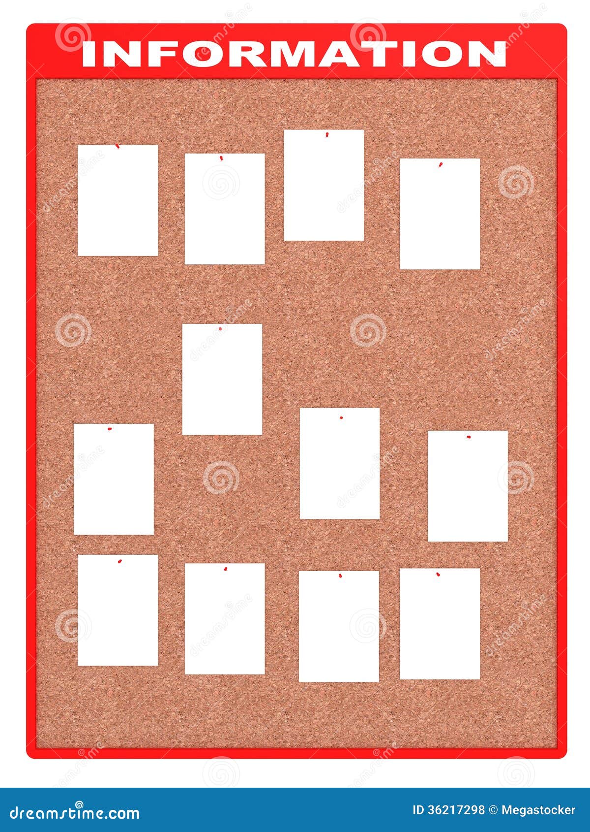 Information Board with Paper Sheets Stock Illustration - Illustration ...