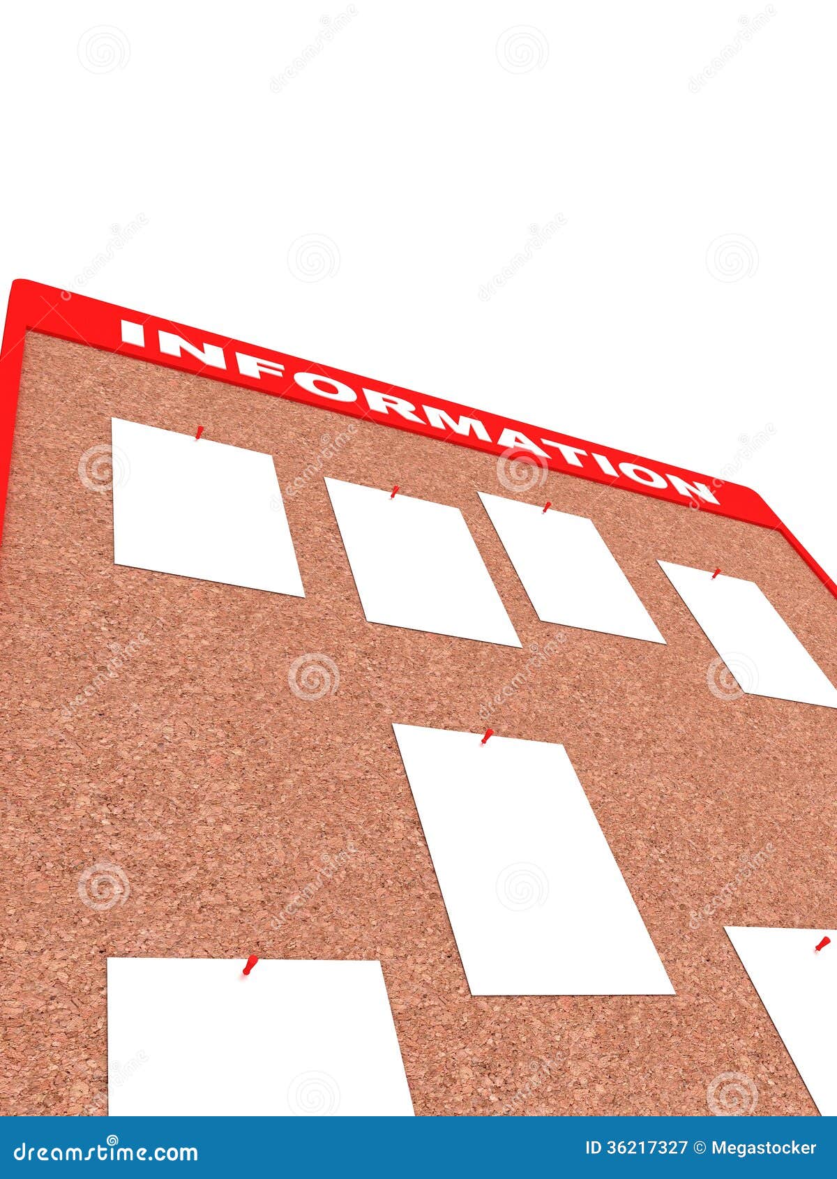 Information Board with Paper Sheets Stock Illustration - Illustration ...