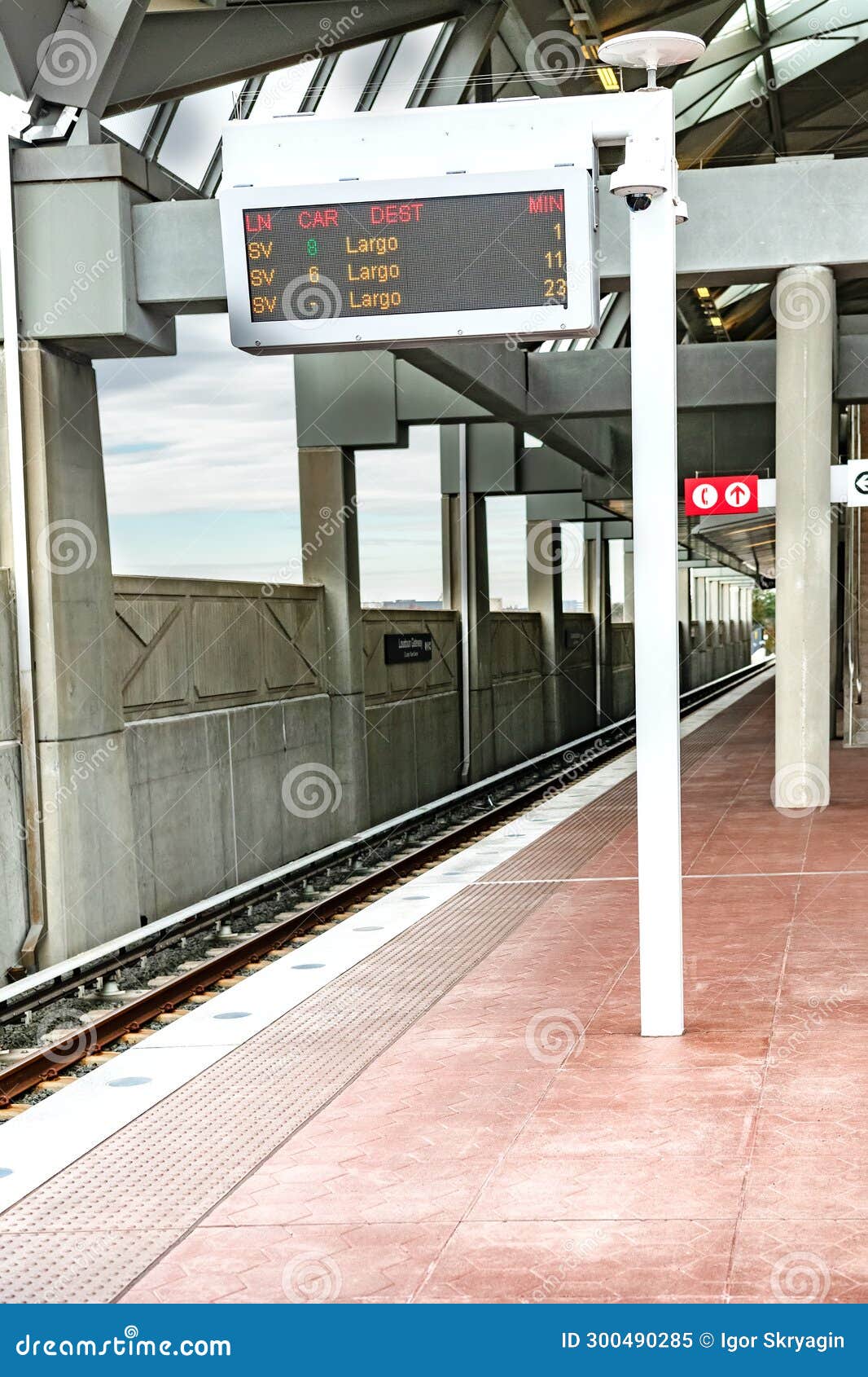 Information Board at Subway Station Near Washington DC. Empty Station ...