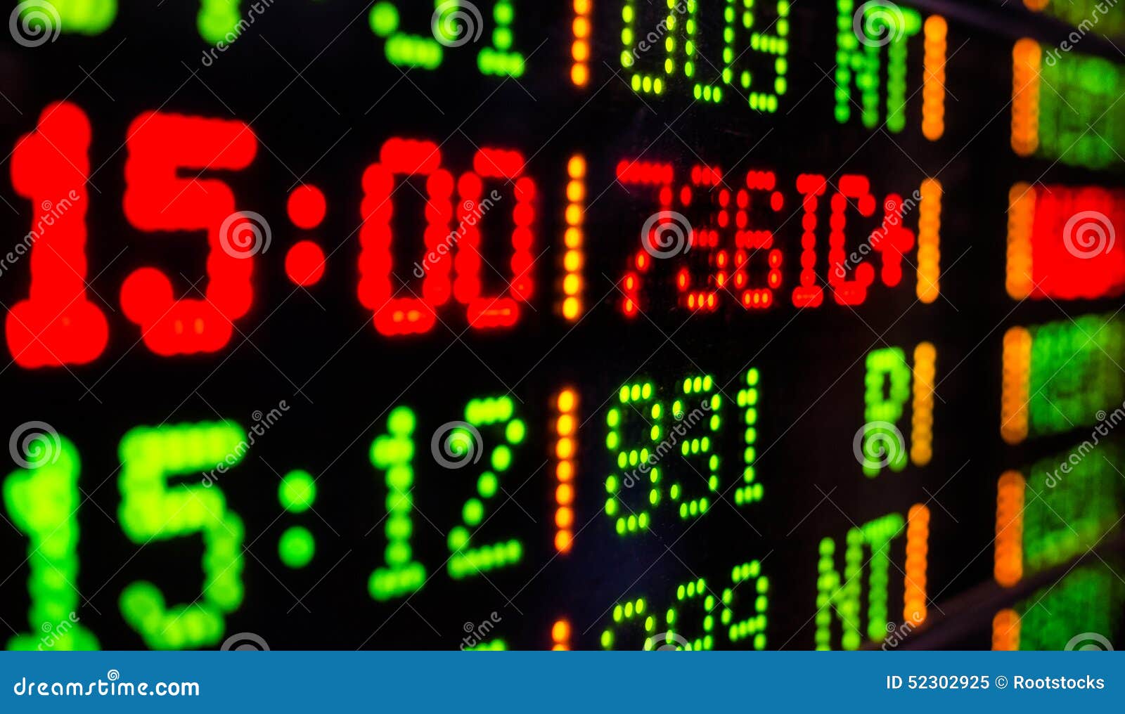 Information Board with Train Schedule Stock Image - Image of light ...