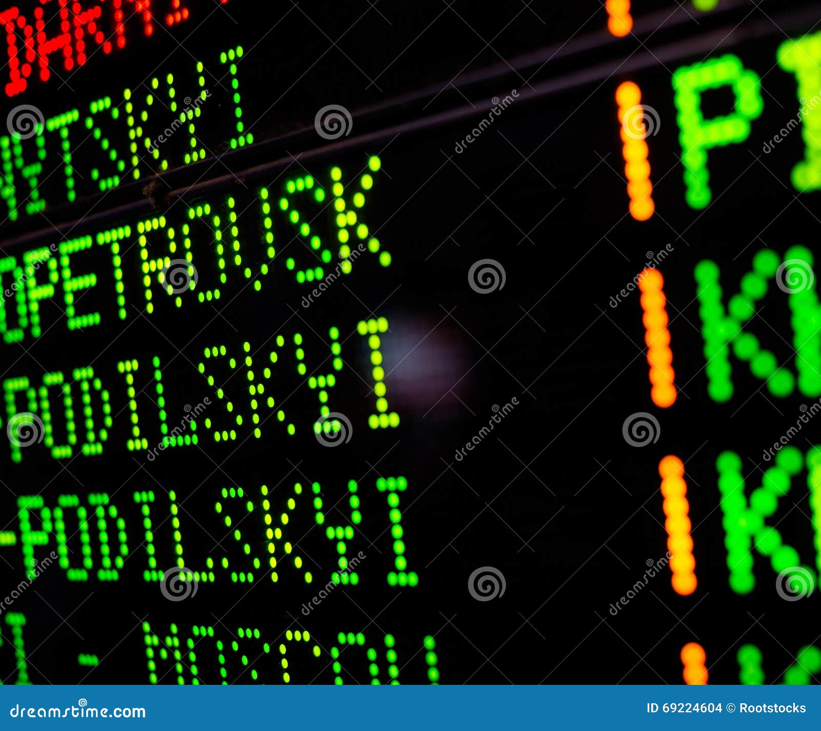 Information Board with Train Schedule Stock Photo - Image of display ...