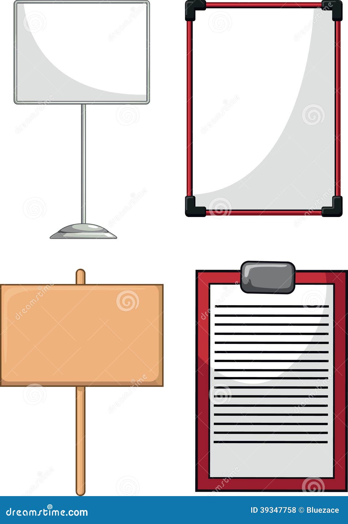 Information Board, Whiteboard, Wood Plank Stock Vector - Illustration ...