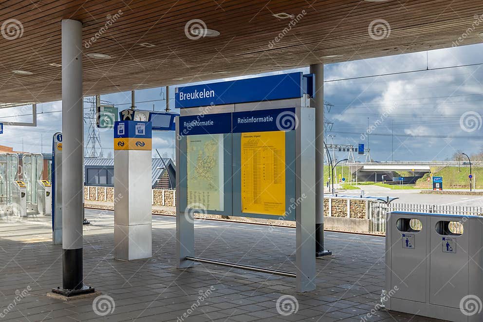 Information Bord at Train Station Platform Breukelen Editorial Image ...