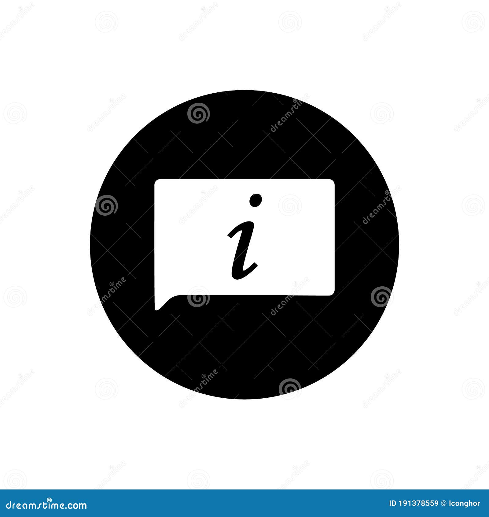Information Bubble Button Icon. Stock Vector - Illustration of button ...