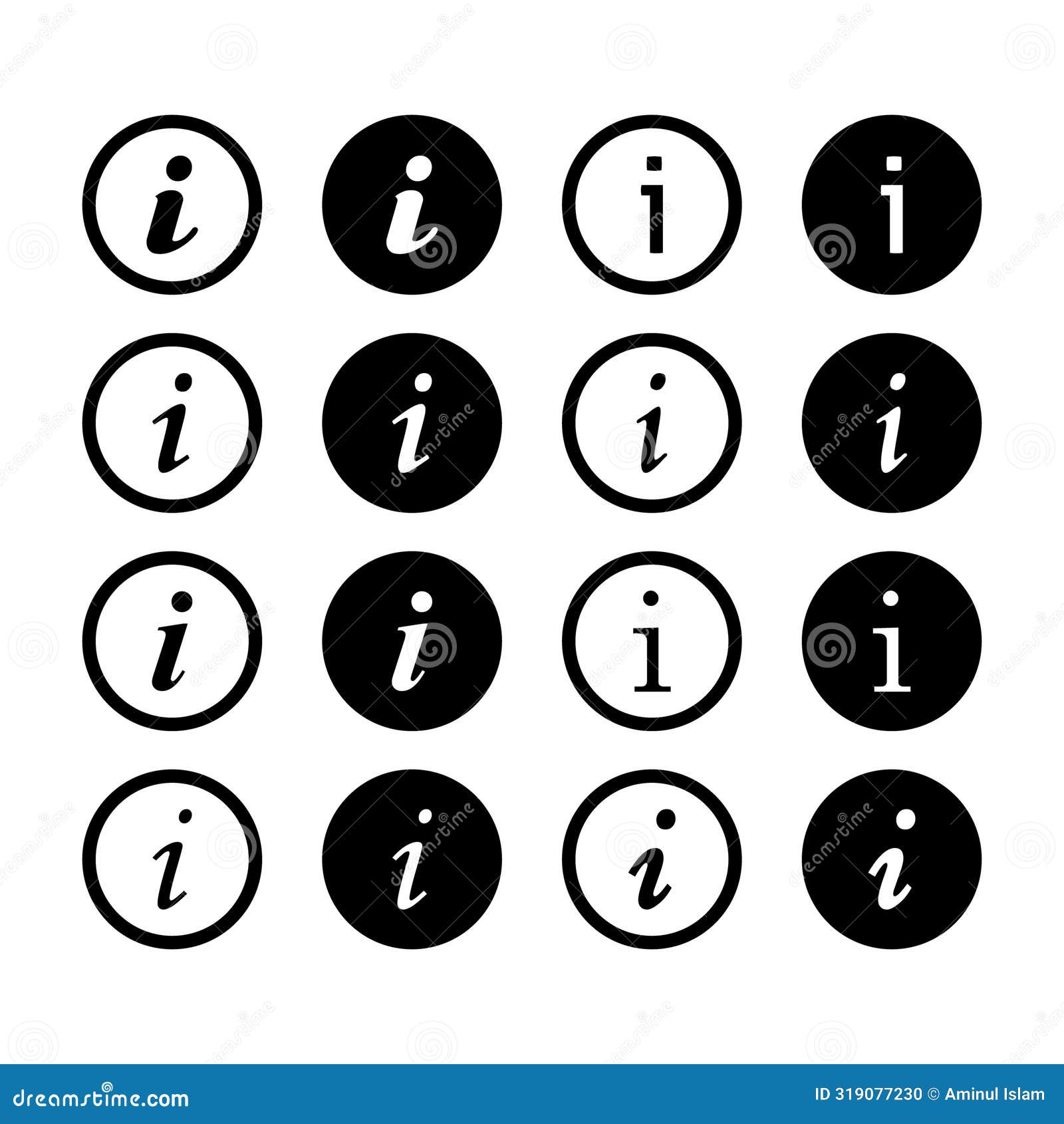 Information Button, Black White Symbol, Info Icon Set, Vector ...