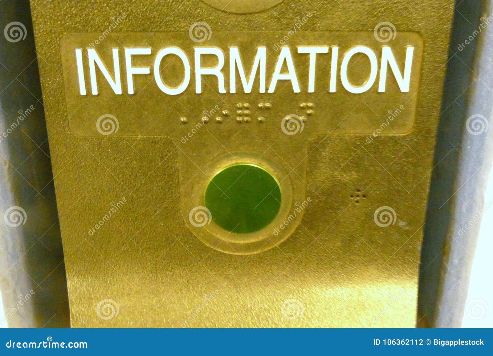Information Button stock photo. Image of green, braille - 106362112