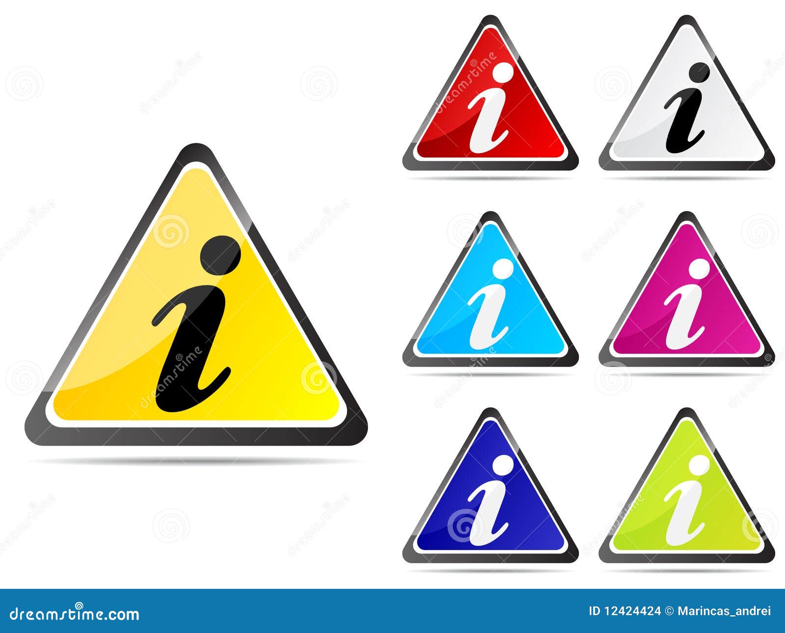 Information buttons stock vector. Illustration of glossy - 12424424