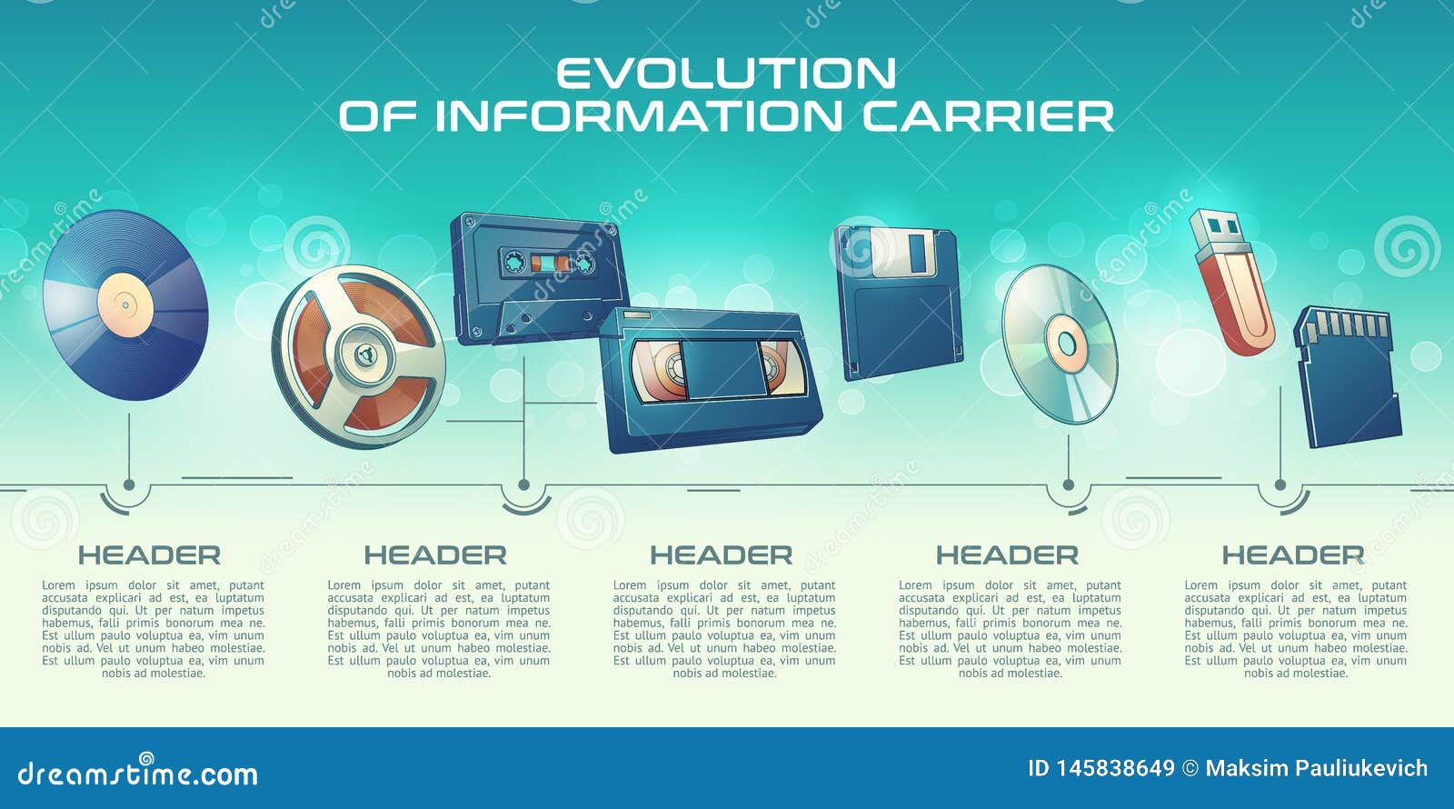 Information Carriers Technologies Progress Vector Stock Vector - Illustration of drive ...