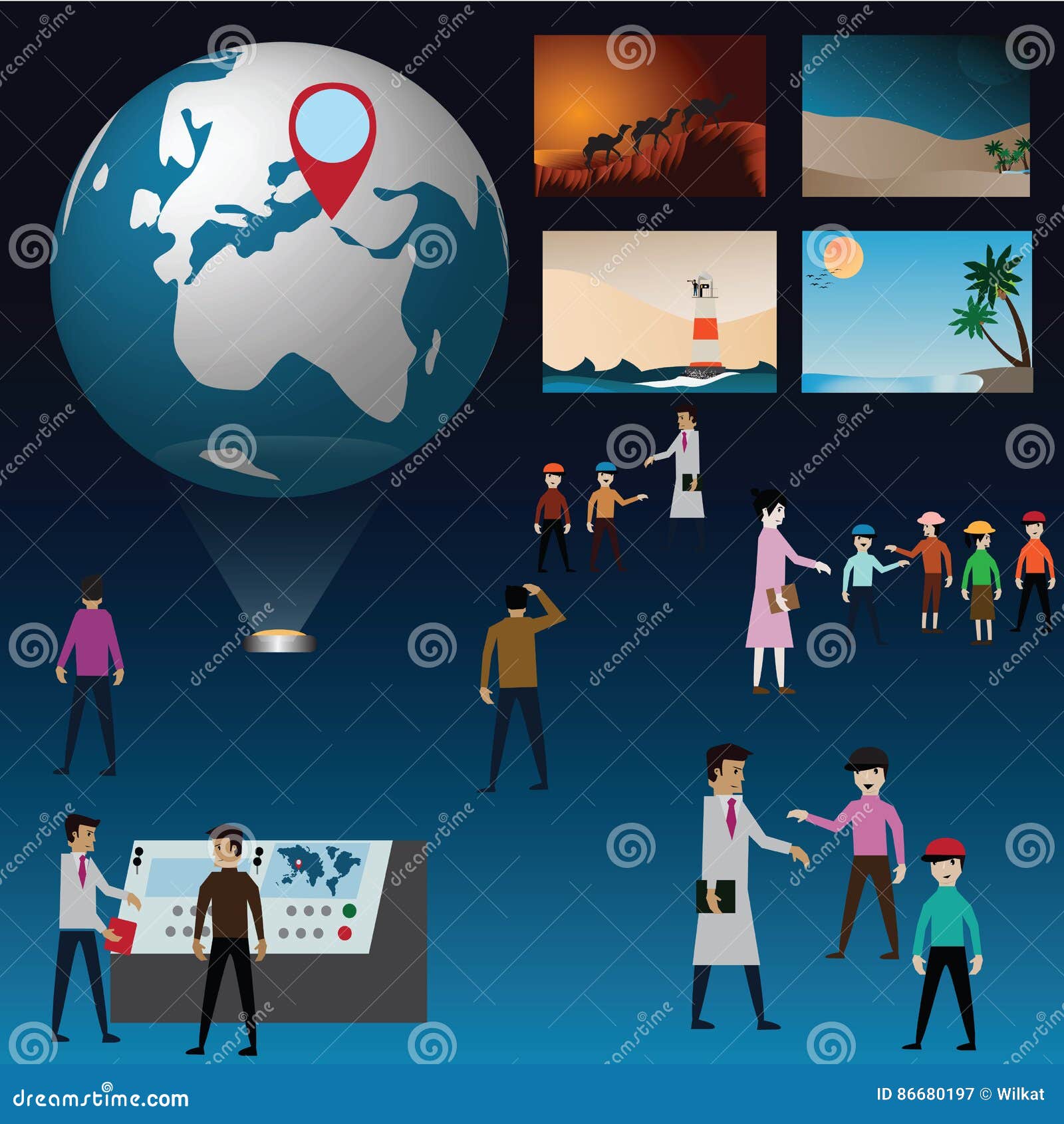 Information Center in Future Stock Vector - Illustration of abstract ...