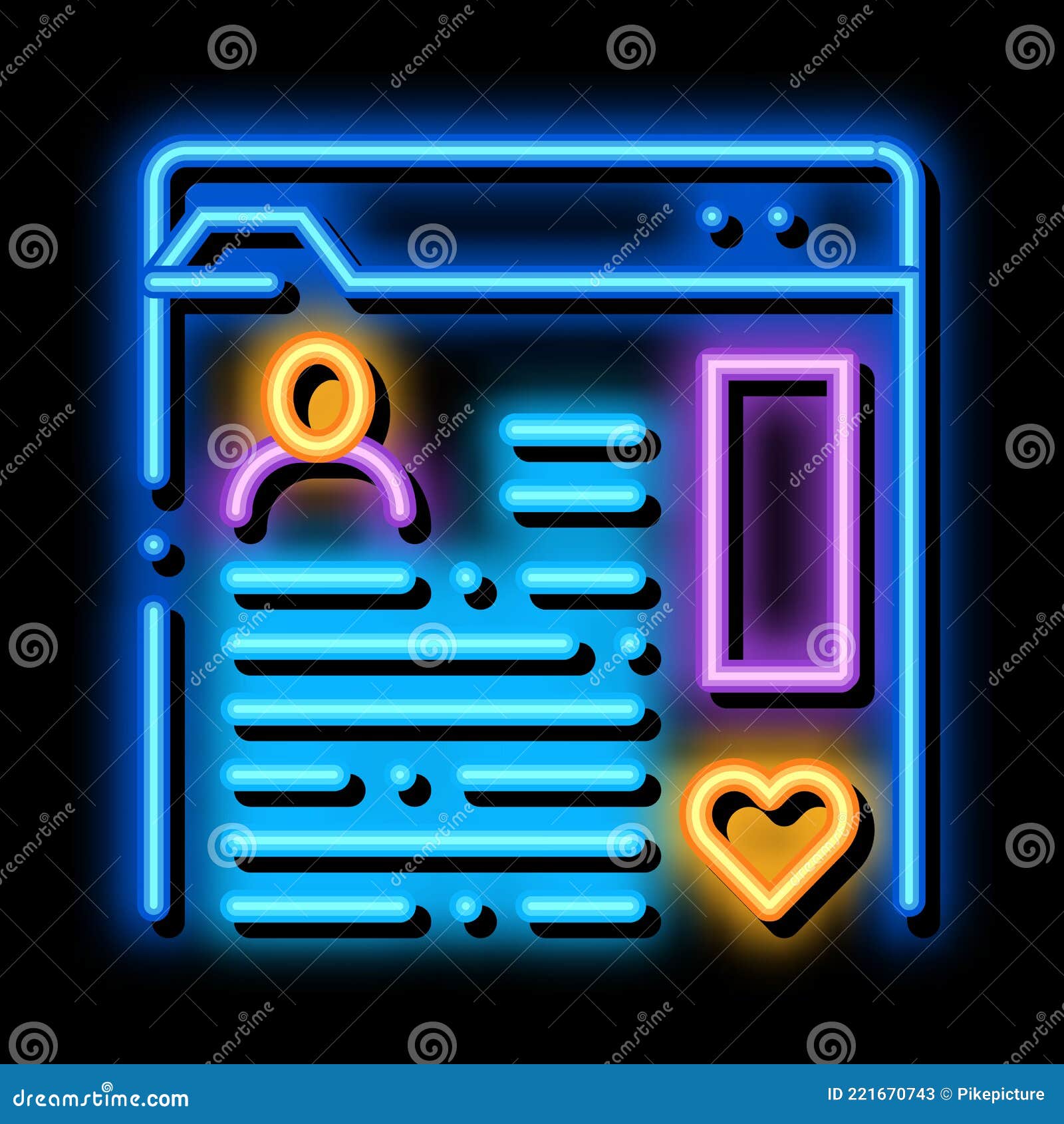 Information Chart Folder about Man Neon Glow Icon Illustration Stock ...
