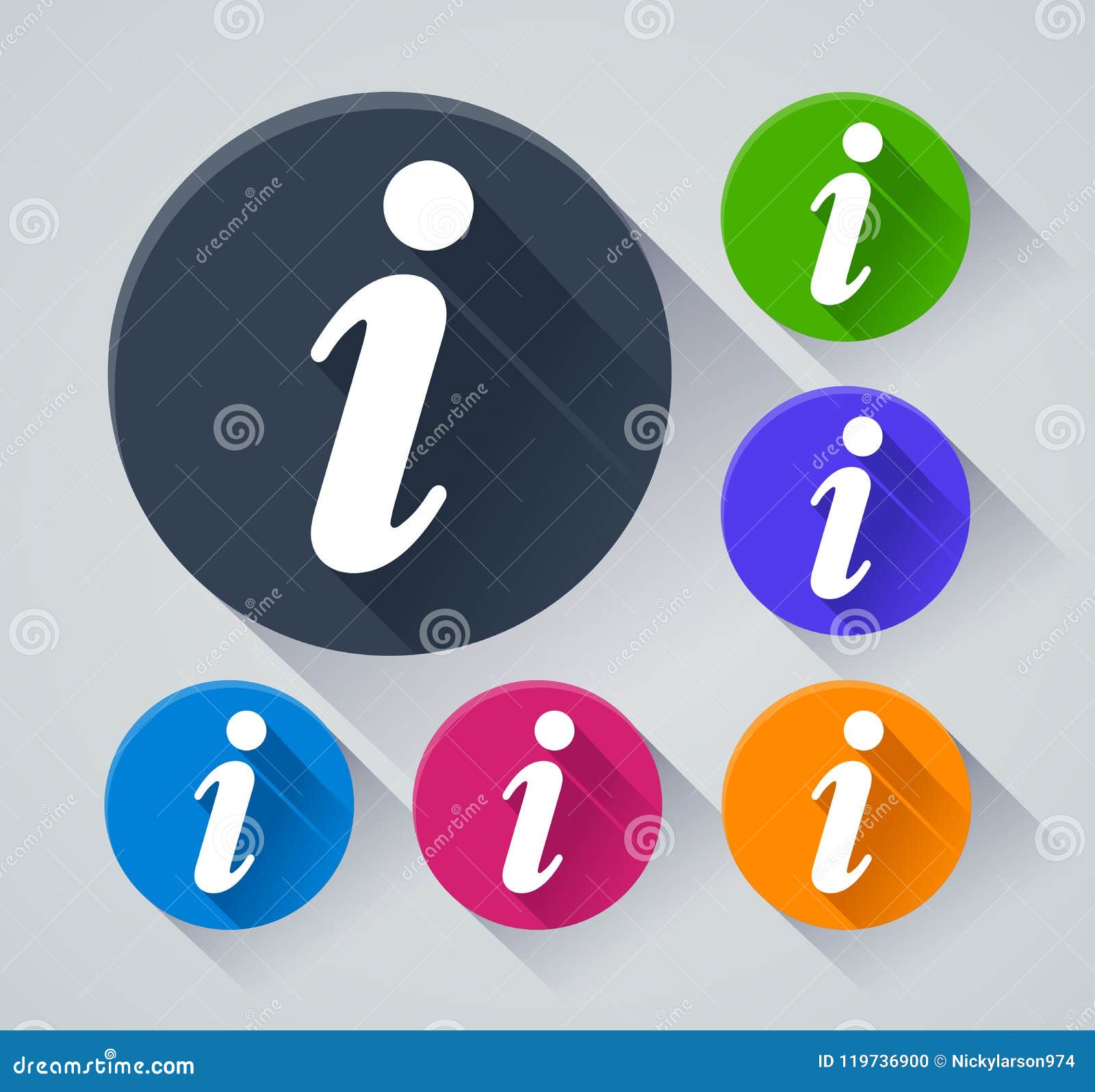 Information Circle Icons with Shadow Stock Vector - Illustration of ...