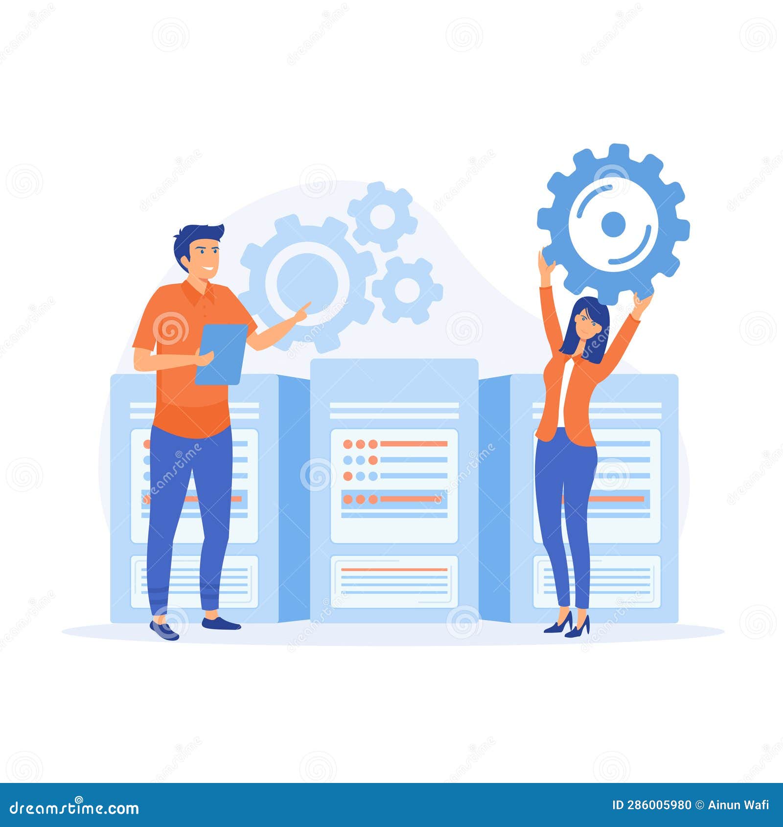 Information Collection and Analysis Concept, Big Data Job, Stock Vector ...