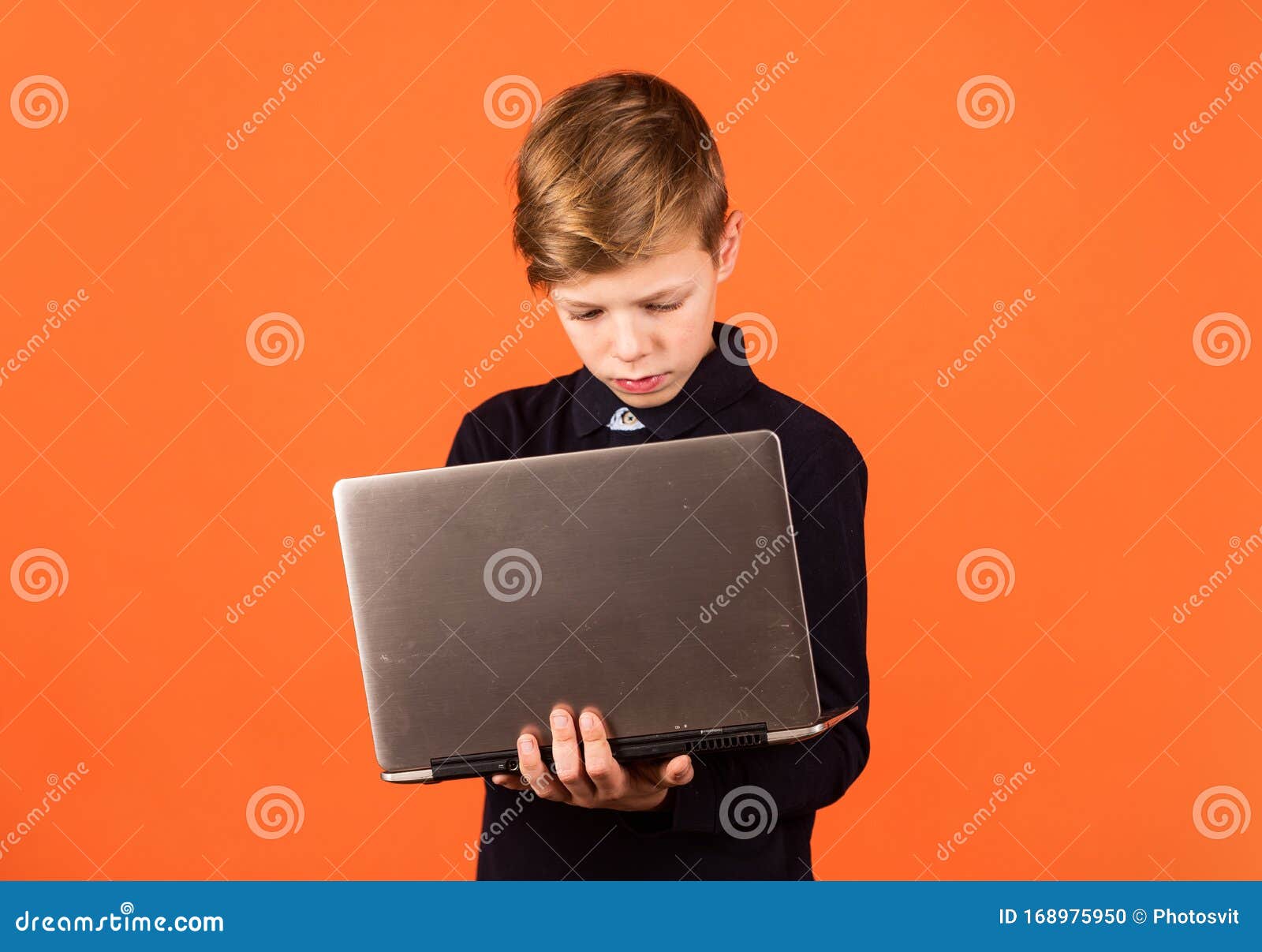 Information and Communications Technology. Little Boy Study Information ...