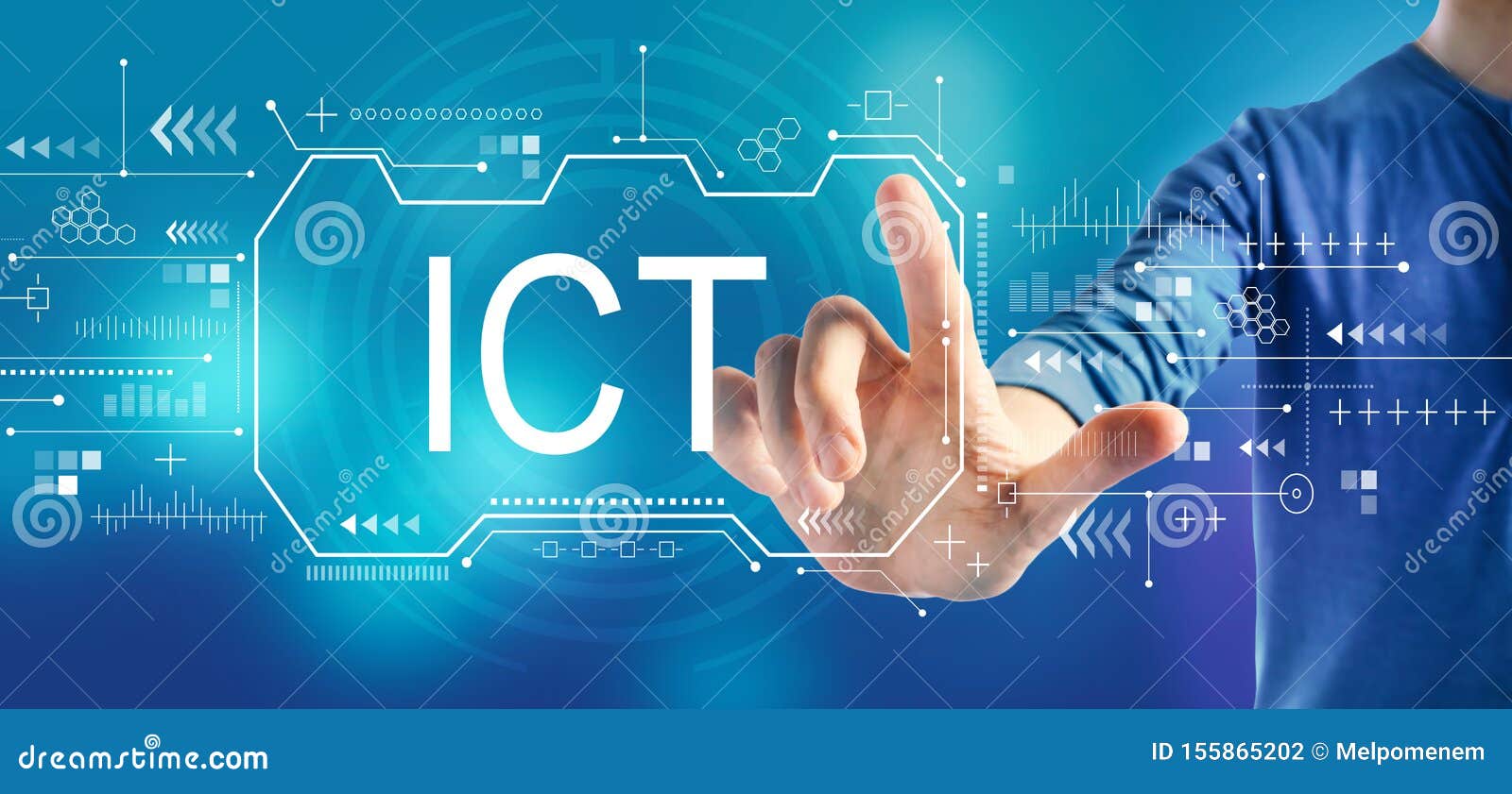 Information and Communications Technology with a Man Stock Photo ...