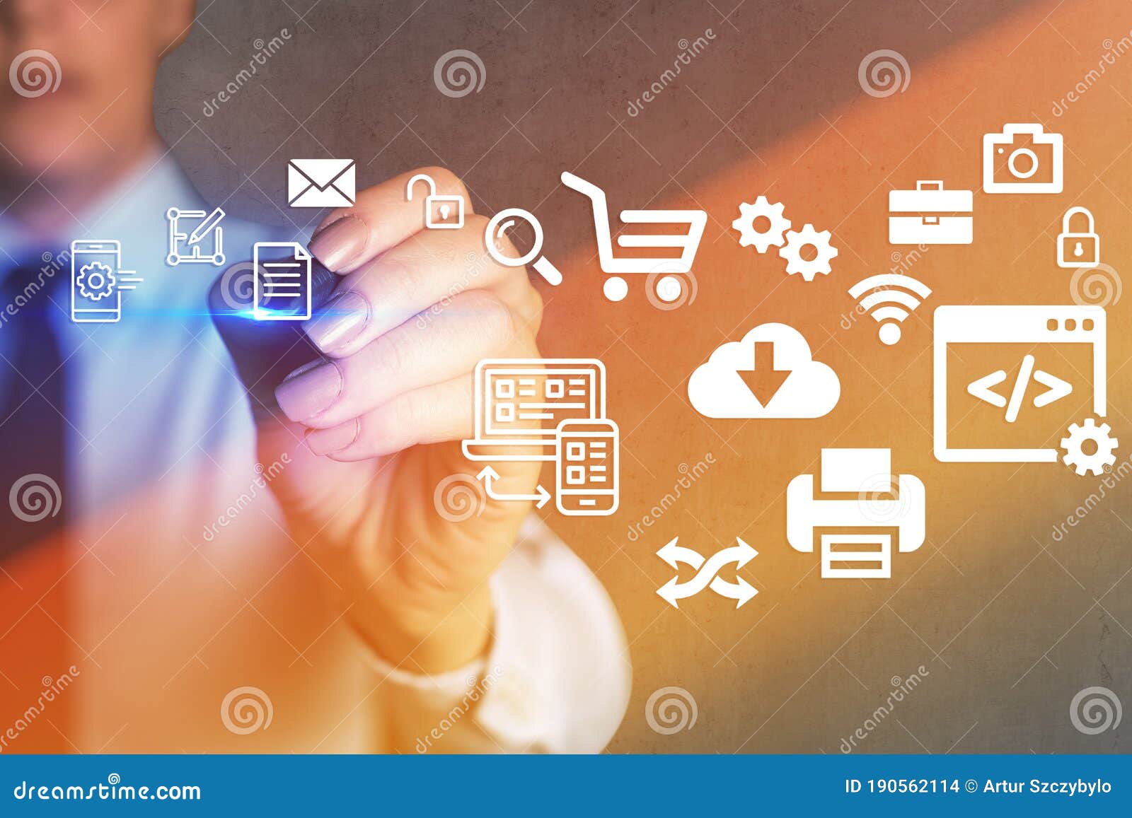 Information Computerization with Infographic Elements and Flat Icons ...