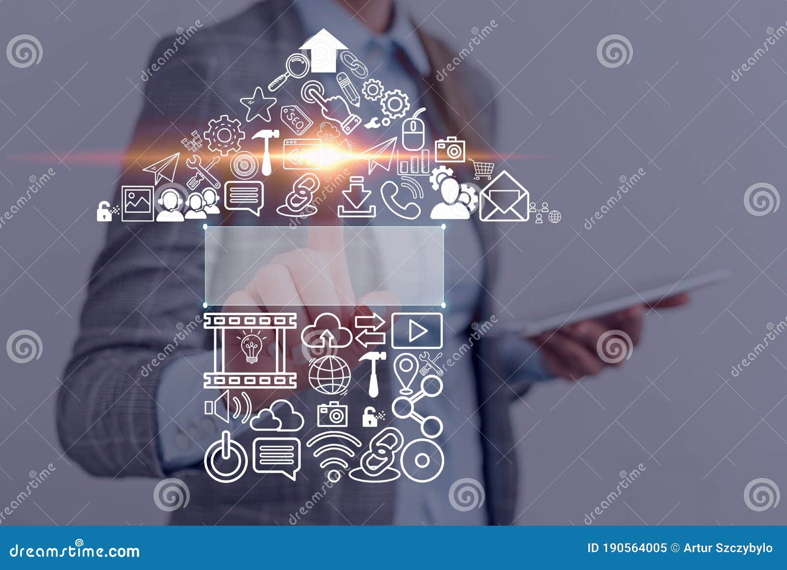 Information Computerization with Infographic Elements and Flat Icons ...