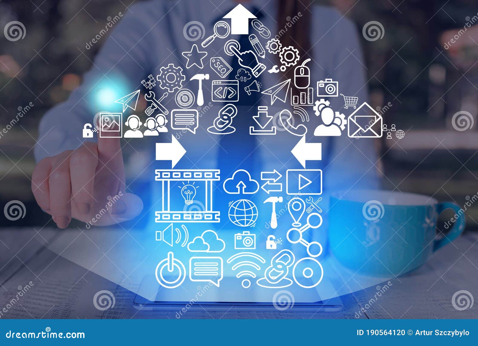 Information Computerization with Infographic Elements and Flat Icons ...