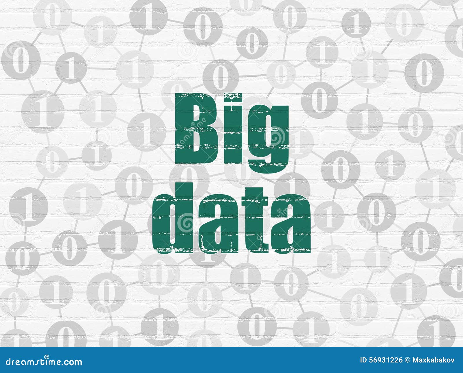 Information Concept: Big Data on Wall Background Stock Illustration ...