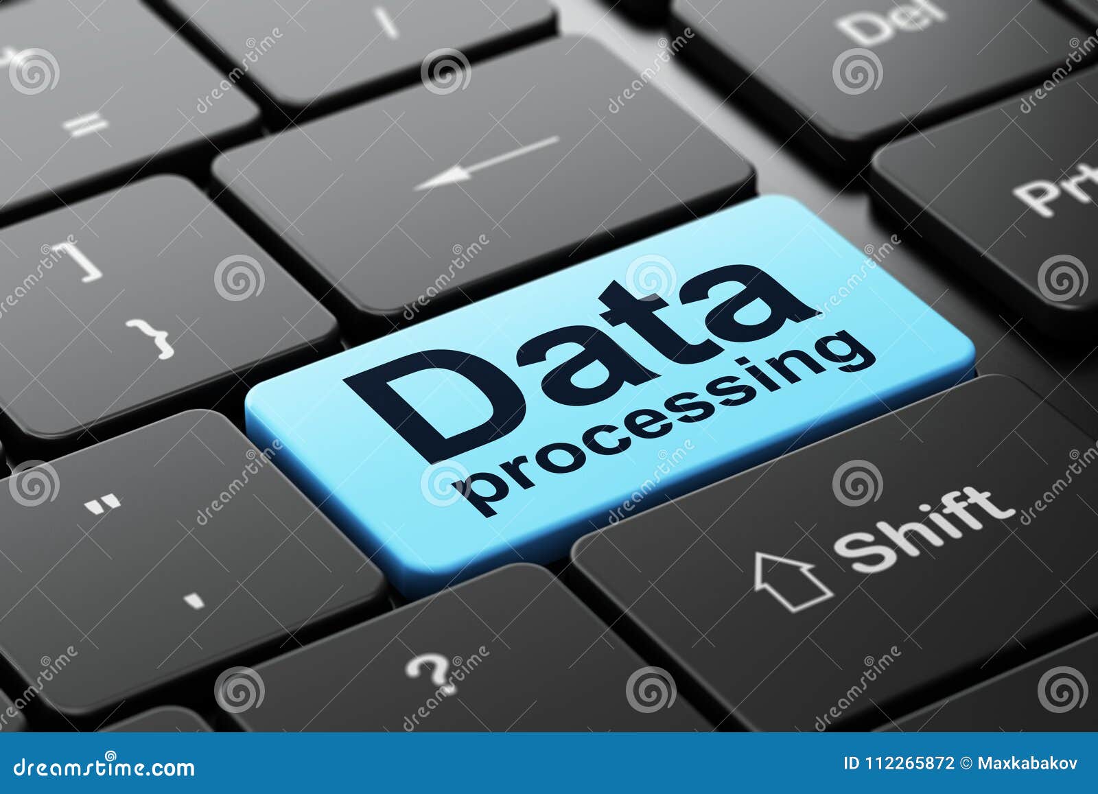 Information Concept Data Processing On Computer Keyboard Background Stock Illustration