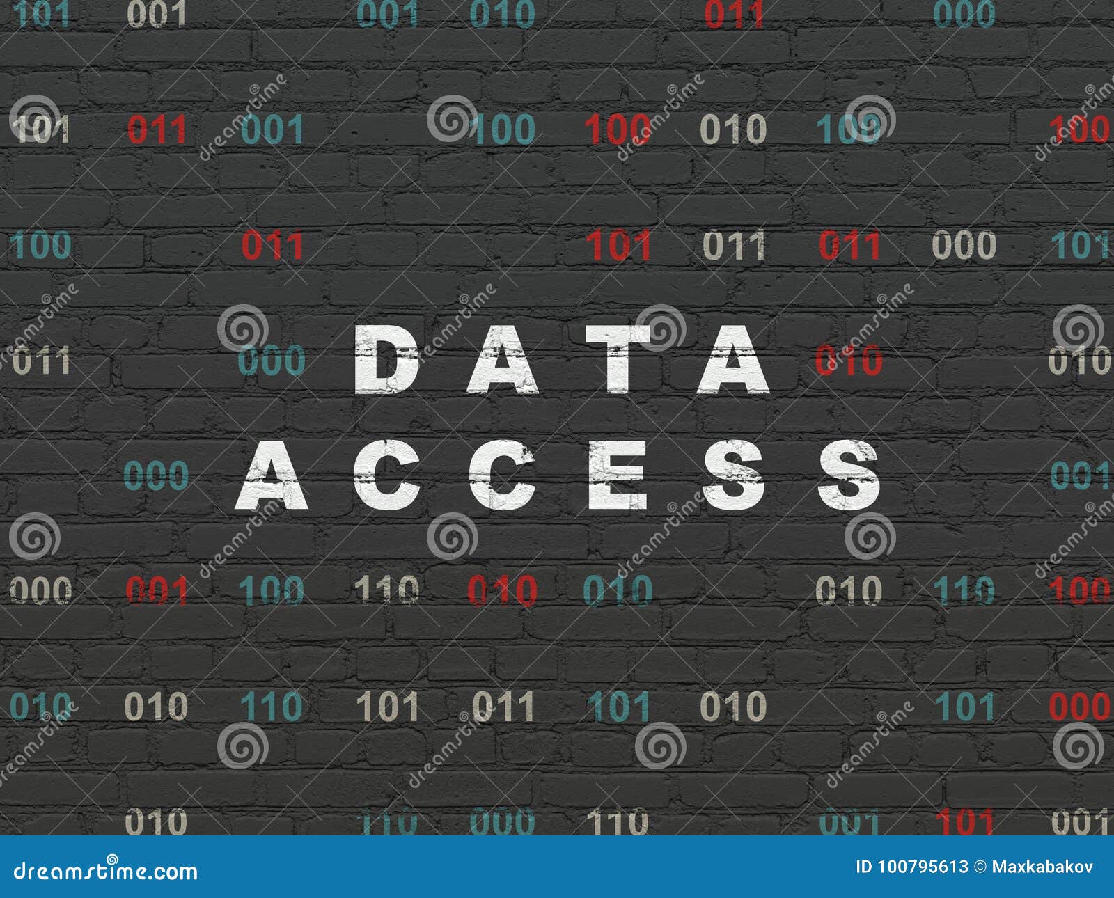 Information Concept: Data Access on Wall Background Stock Illustration ...