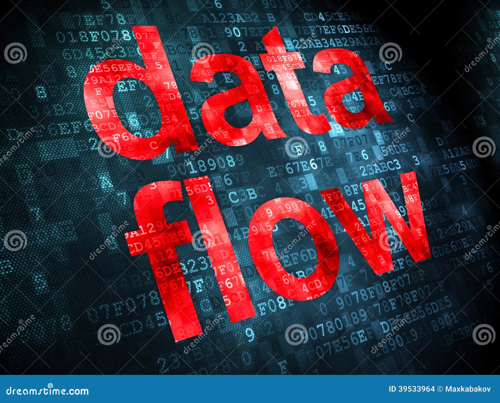 Data Flow Diagram With Binary Code Digital Technology Background. Abstract Background With ...