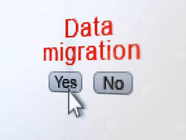 Information Concept: Data Migration on Digital Computer Screen Stock ...