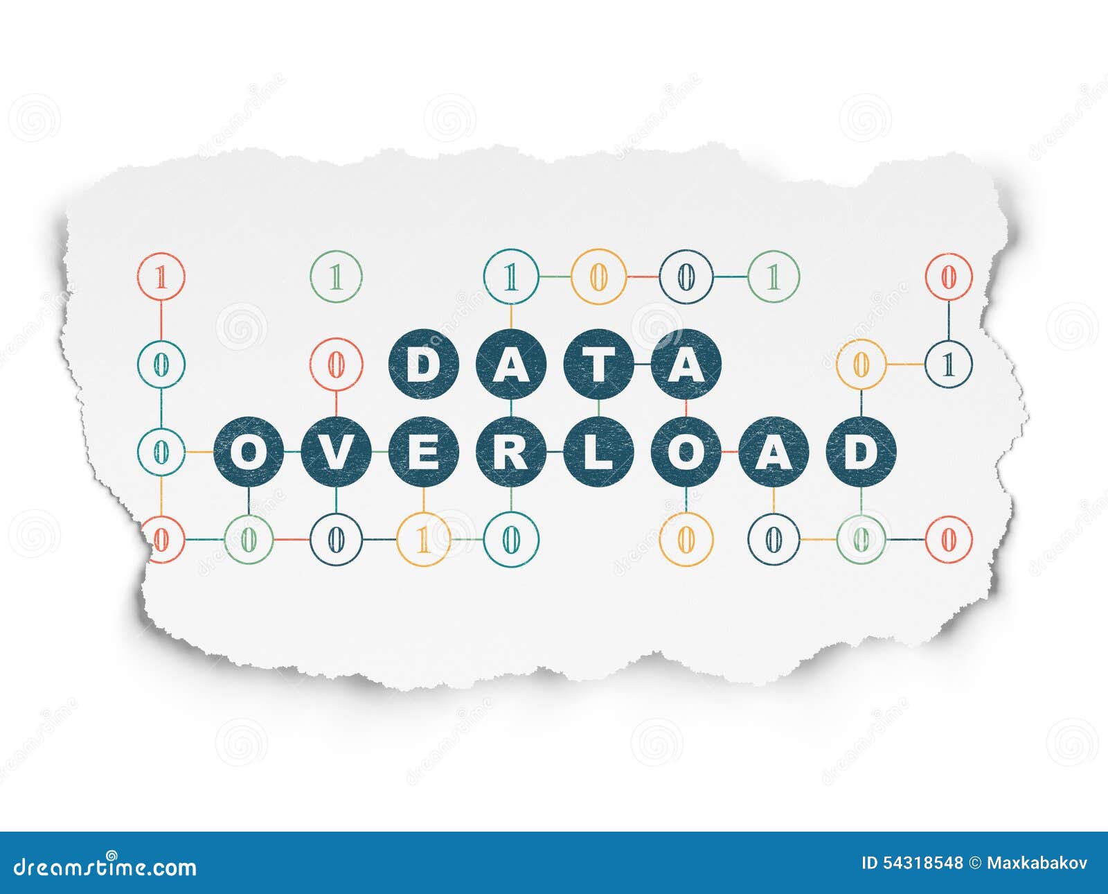 Information Concept: Data Overload on Torn Paper Stock Illustration ...