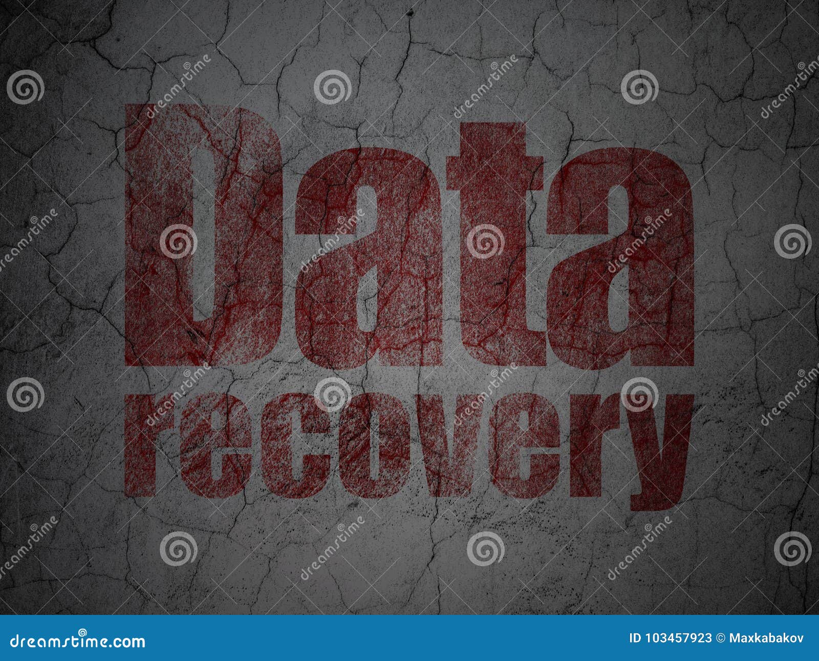 Information Concept: Data Recovery on Grunge Wall Background Stock ...