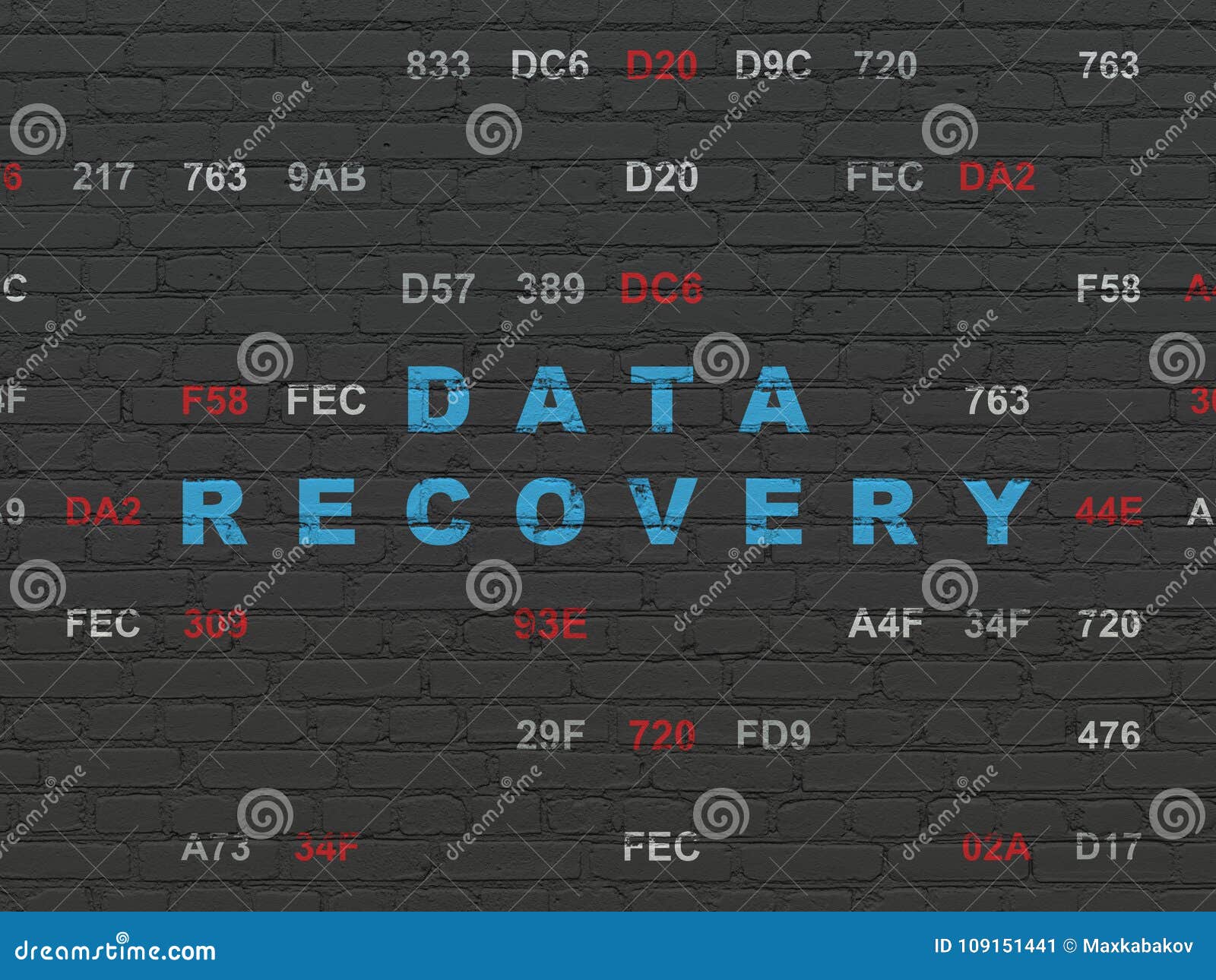 Information Concept: Data Recovery on Wall Background Stock ...
