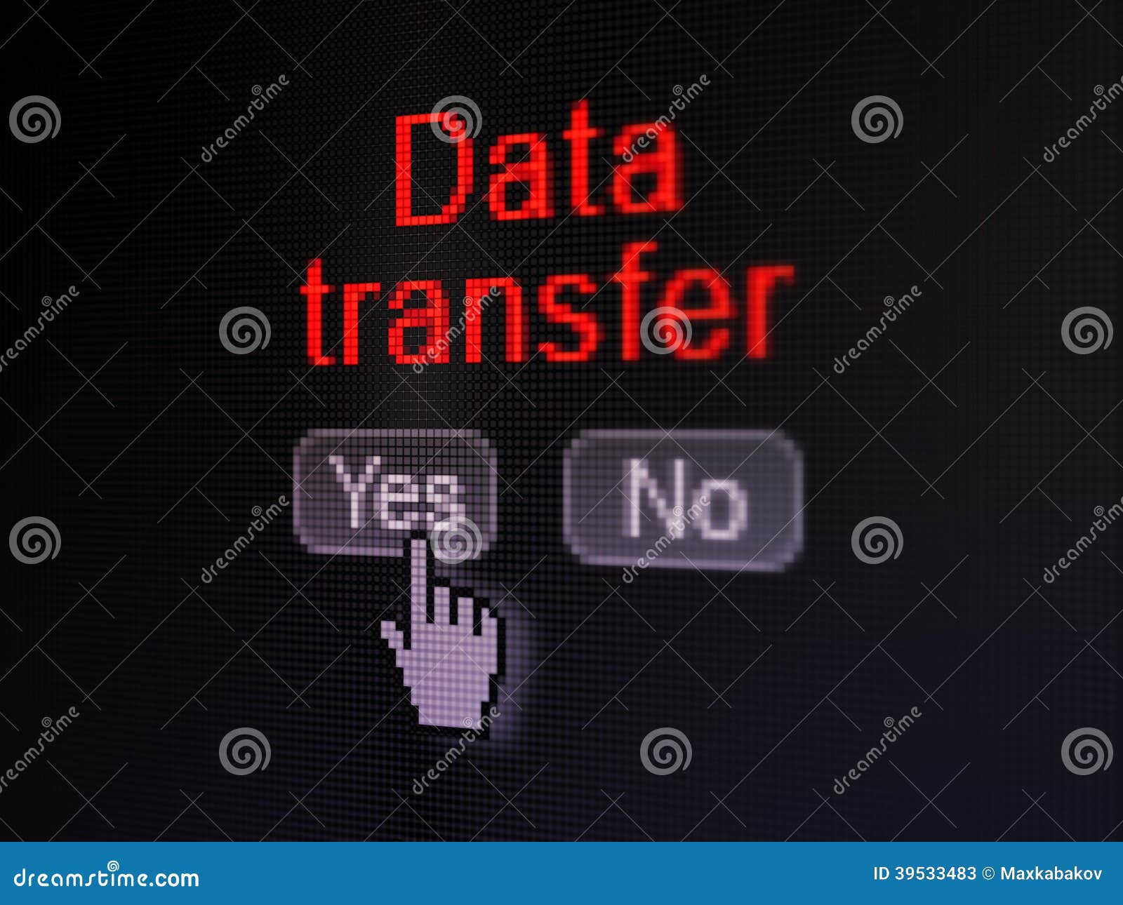 Information Concept: Data Transfer on Digital Computer Screen Stock ...
