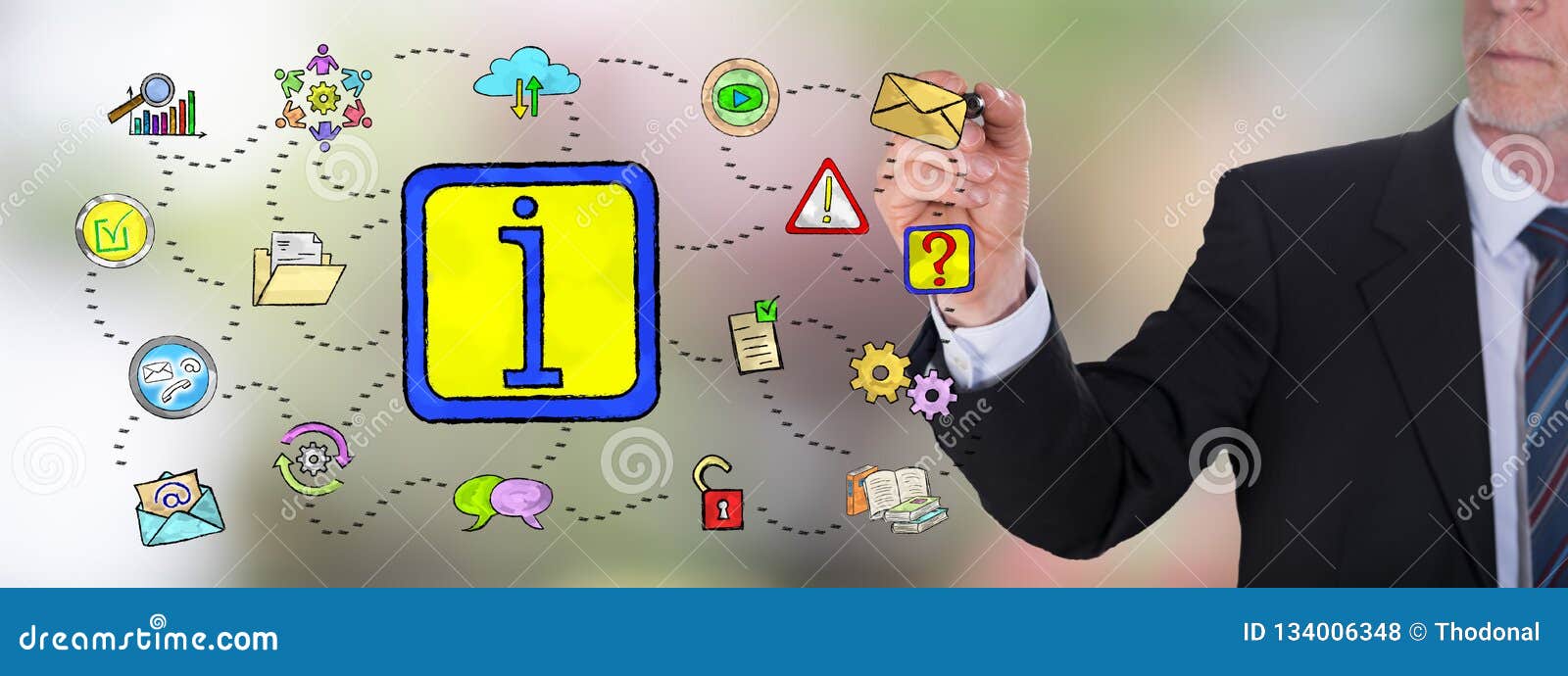 Information Concept Drawn by a Businessman Stock Illustration ...