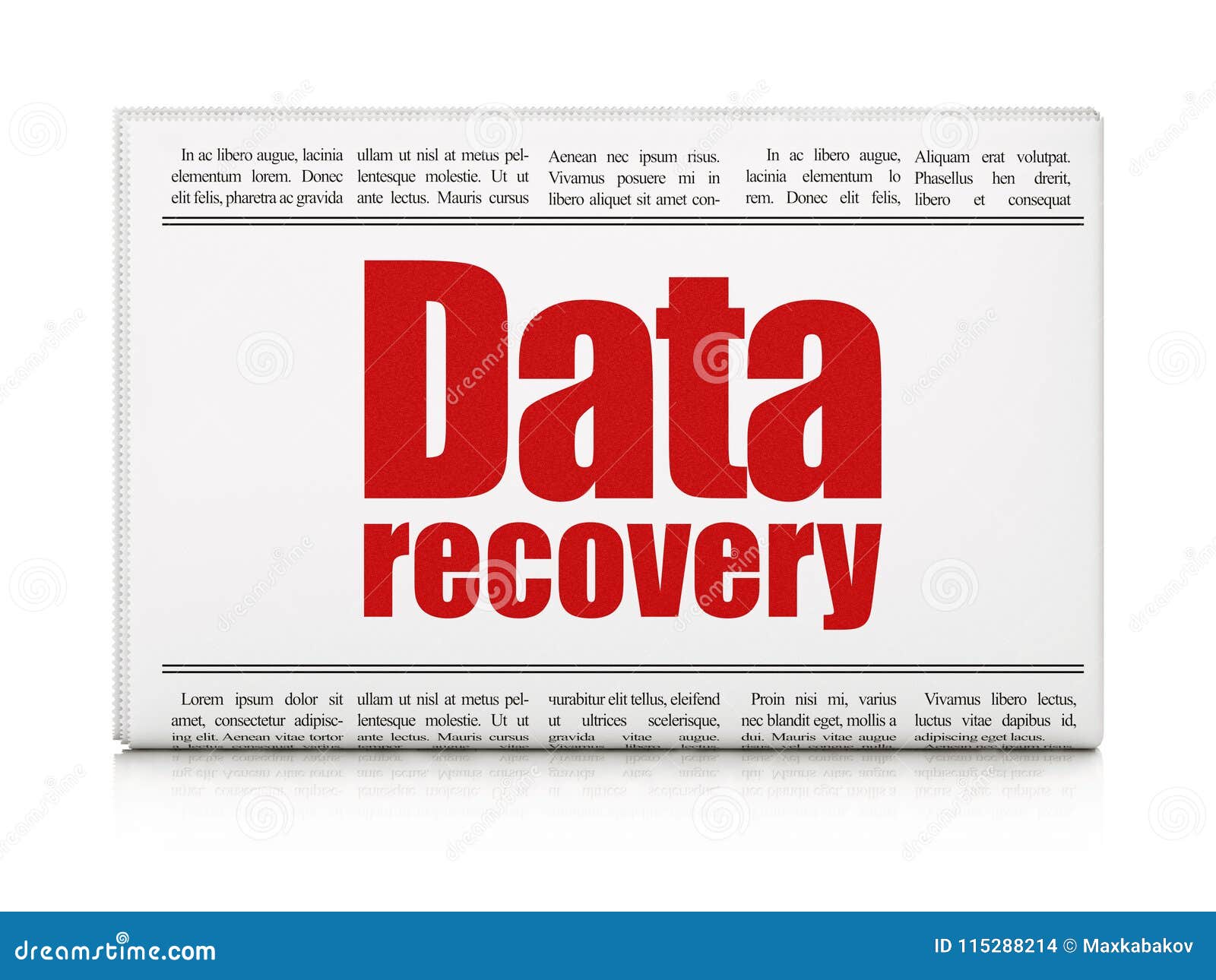 Information Concept: Newspaper Headline Data Recovery Stock ...