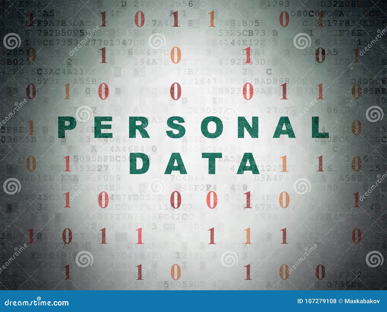 Information Concept: Personal Data On Digital Data Paper Background ...