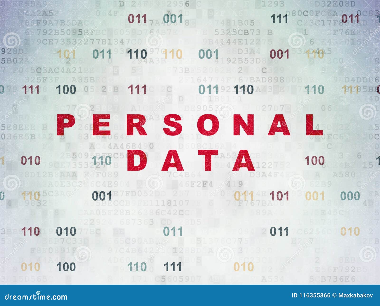 Information Concept: Personal Data on Digital Data Paper Background ...
