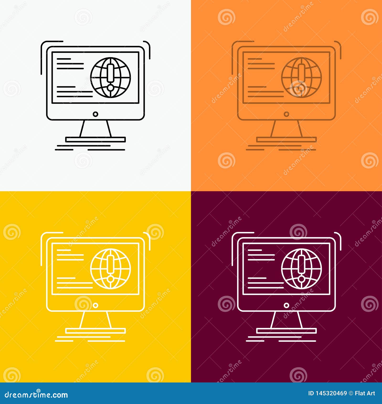 Information, Content, Development, Website, Web Icon Over Various ...