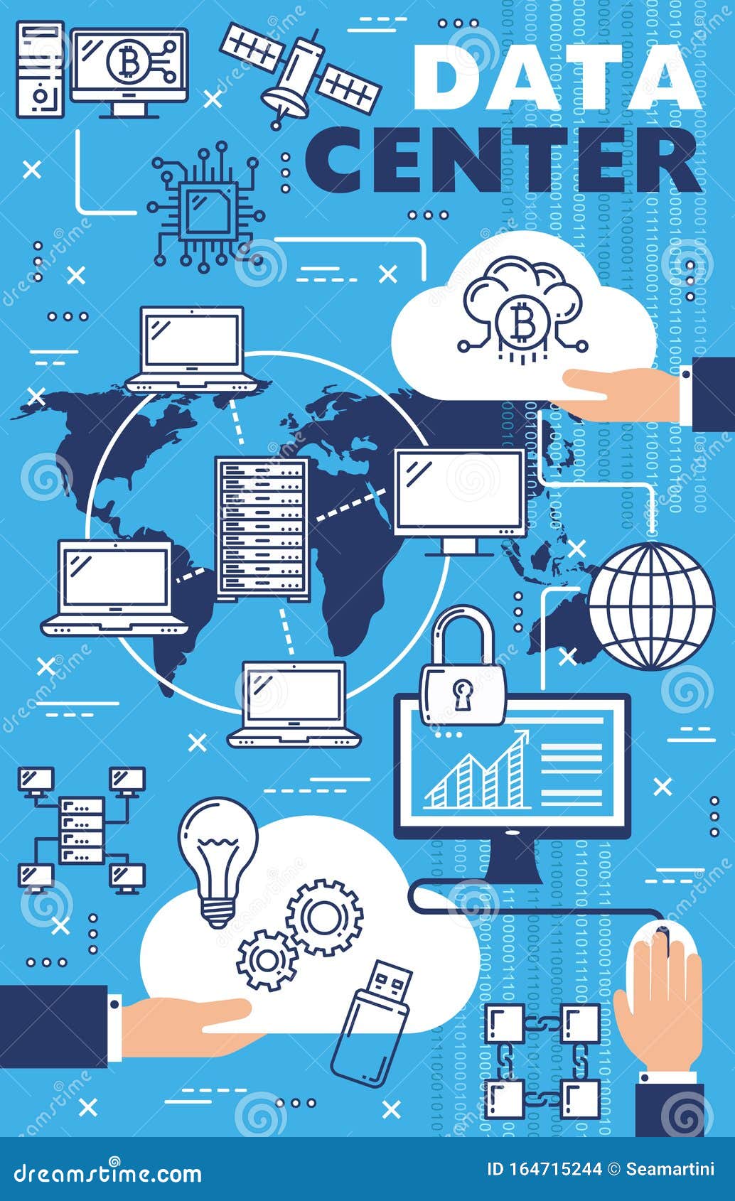 Information Data Center Internet Cloud Technology Stock Vector ...